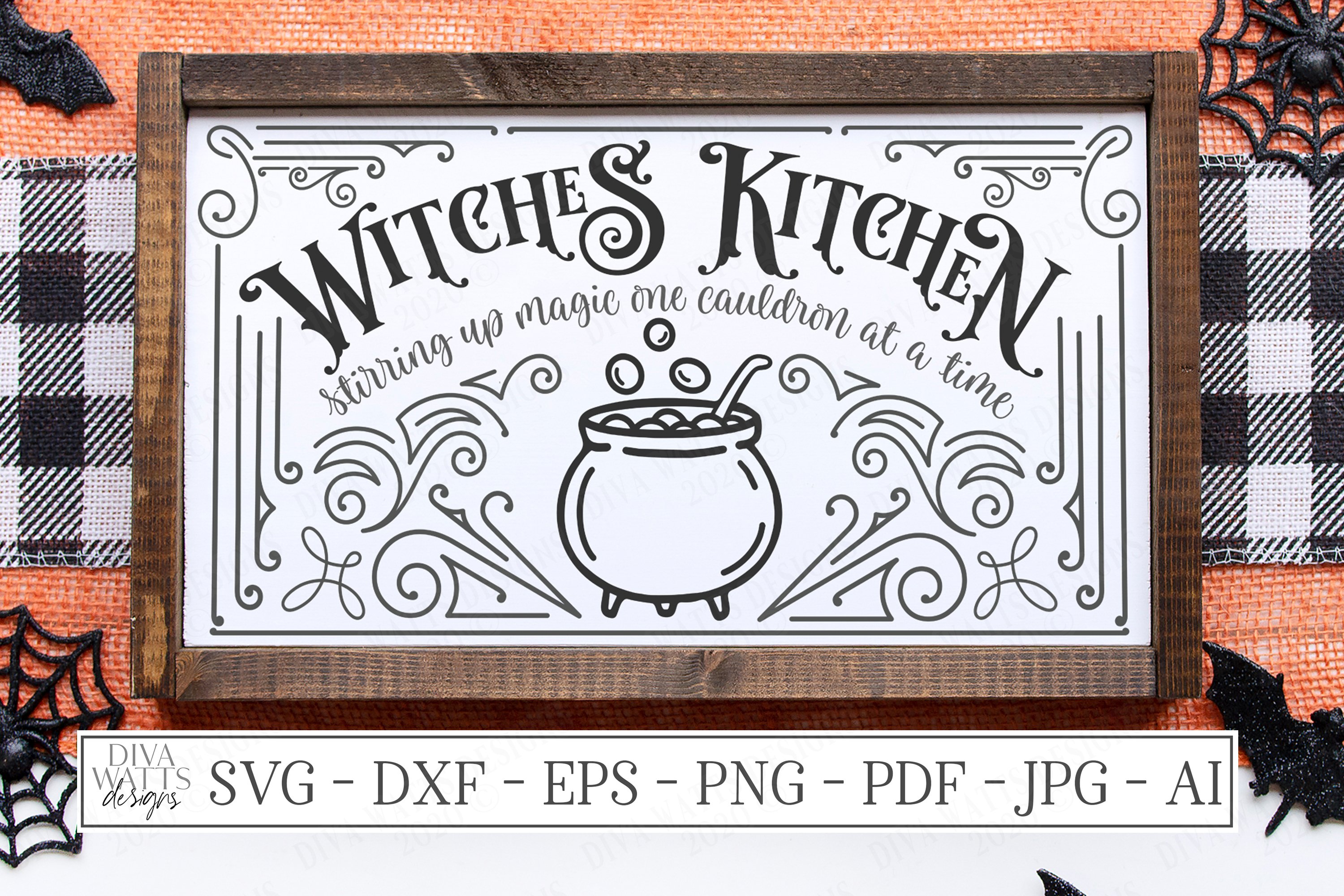 Witch's Witches Kitchen - Cauldron - Halloween SVG DXF EPS (516387 ...