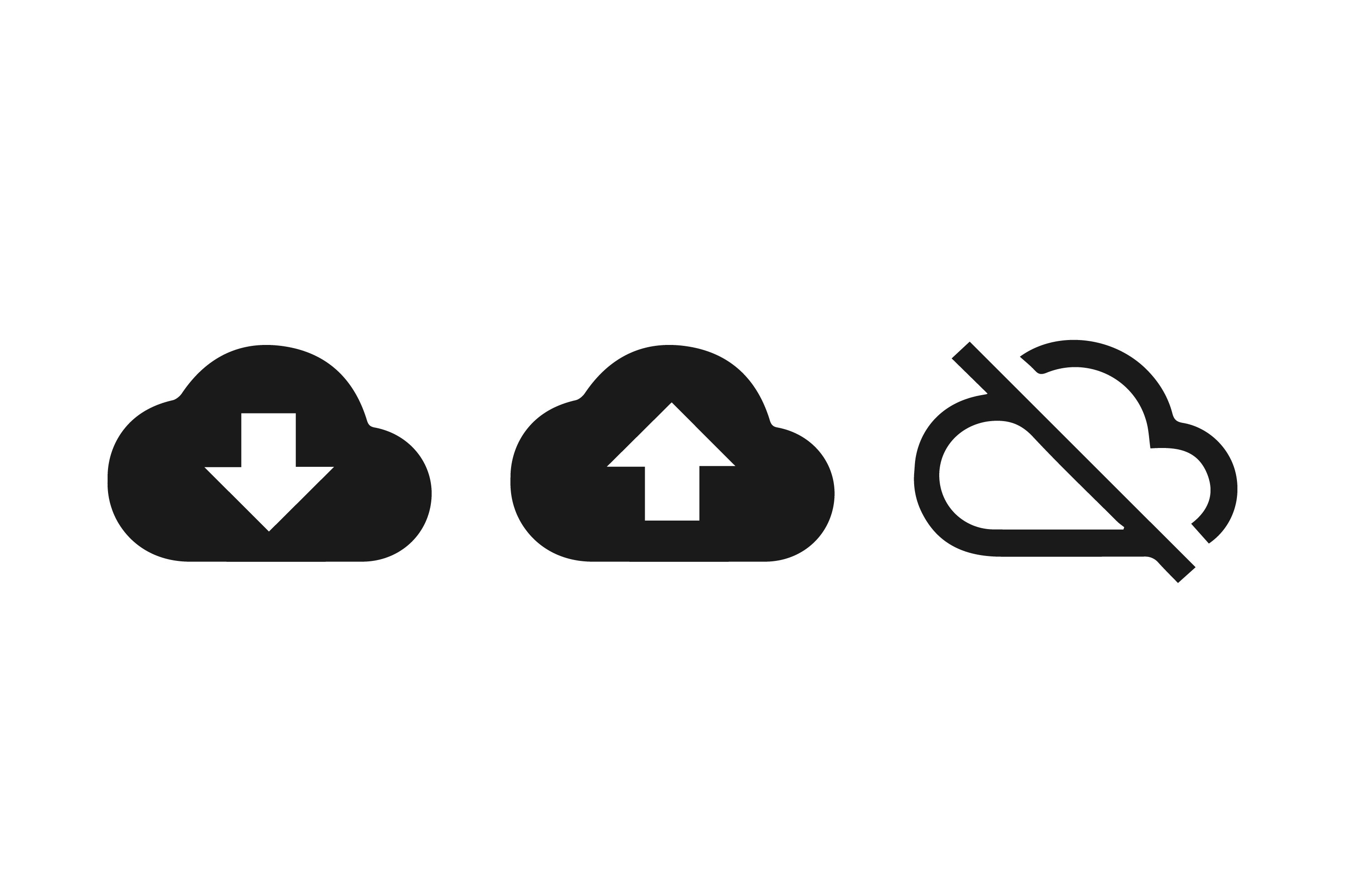 Cloud storage set. Download unload and off (852659) | Icons | Design ...
