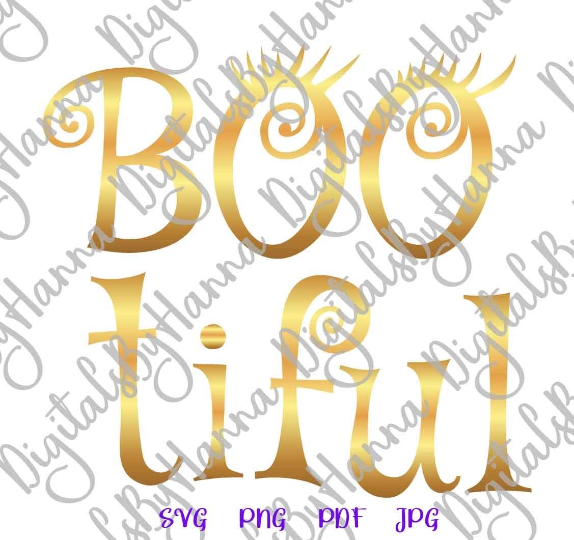 Halloween Funny Sign Cute Lettering Bootiful Sublimation PNG (301528 ...