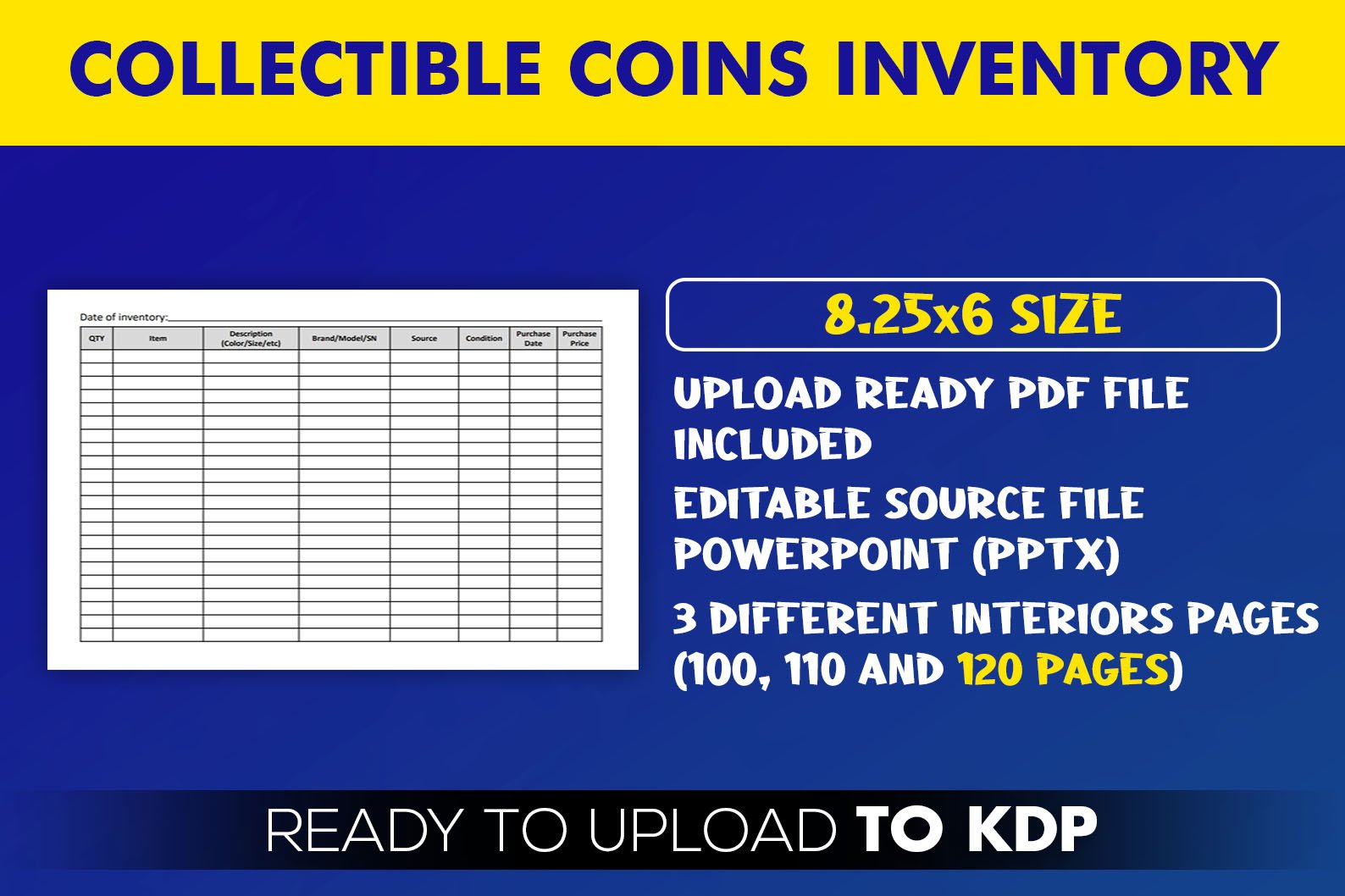 Collectible Coins Inventory Log Book KDP Interior Template (912320 ...