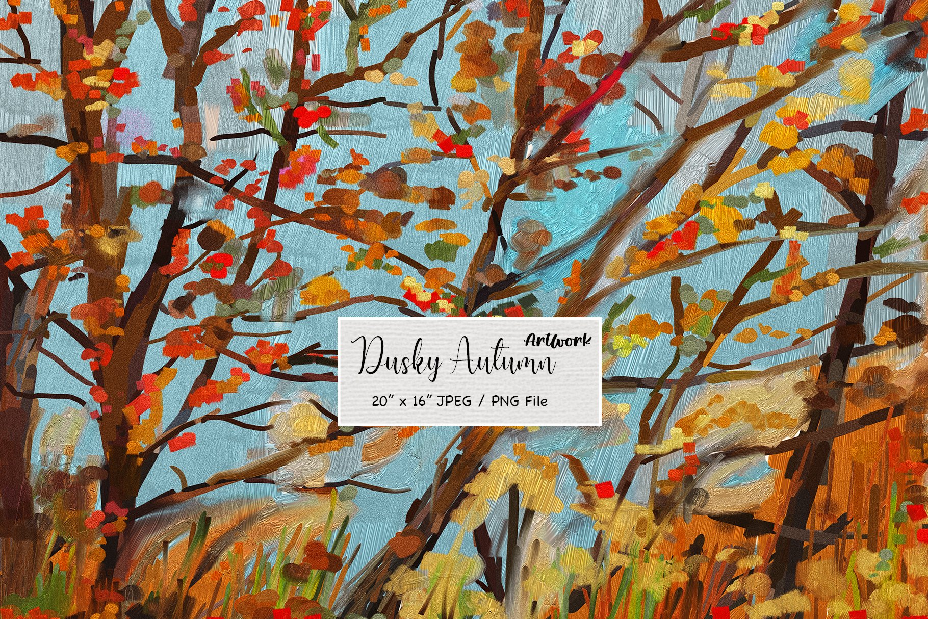 Dusky Autumn Painting. Impressionism Artwork. Fall Decor Art (532285 ...