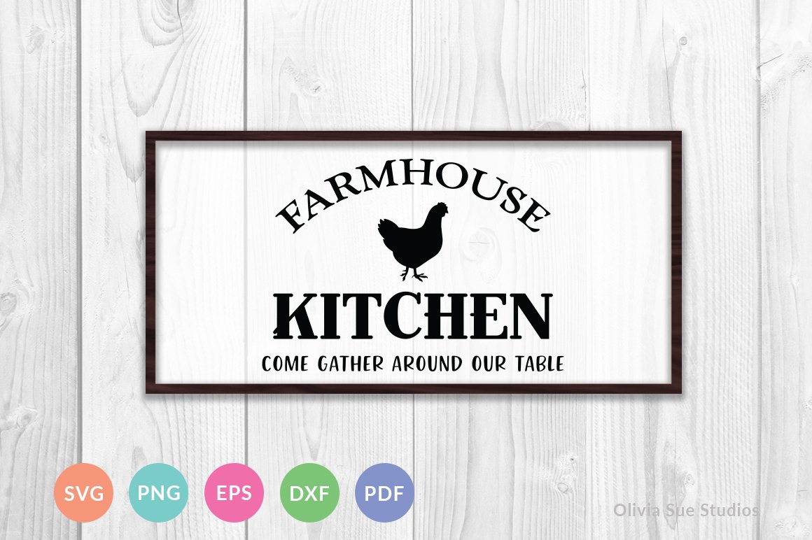 Farmhouse Kitchen - A Farmhouse SVG Cut File (1335978) | SVGs | Design ...