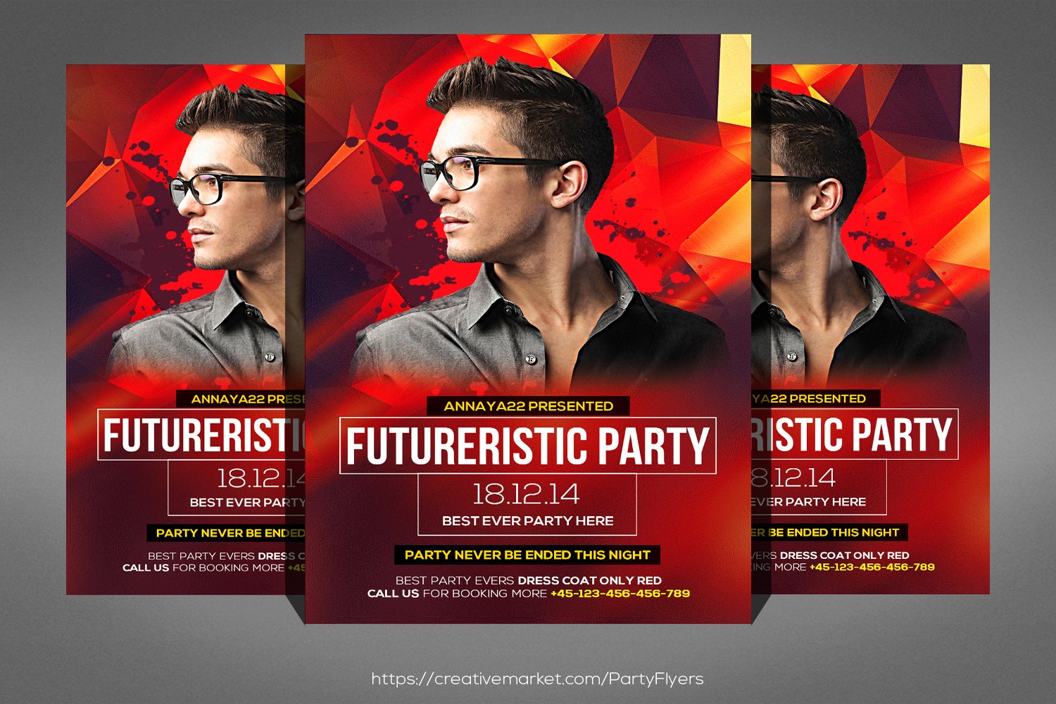 Retro Futuristic Flyer (147285) | Flyers | Design Bundles