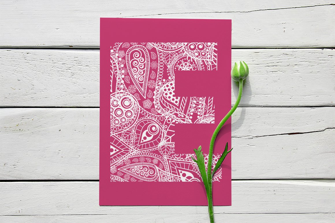Henna Alphabet. Floral Monogram a-z letters (674709) | Illustrations ...