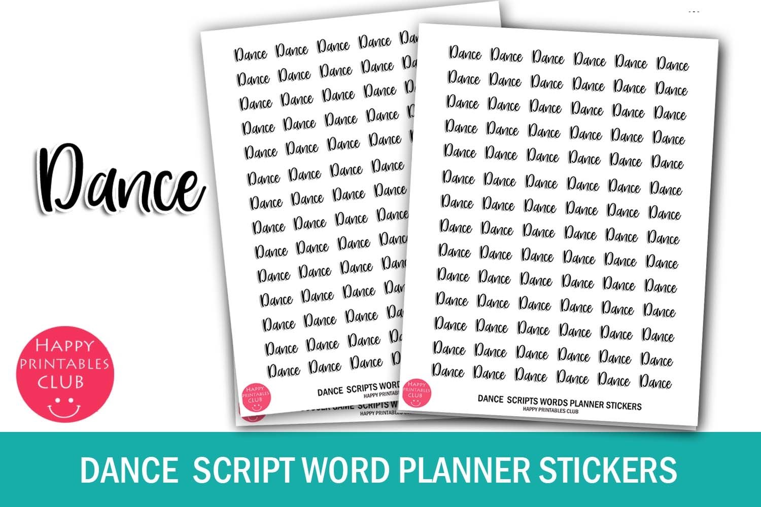 Dance Planner Sticker I Script Words Planner Stickers (478316 ...