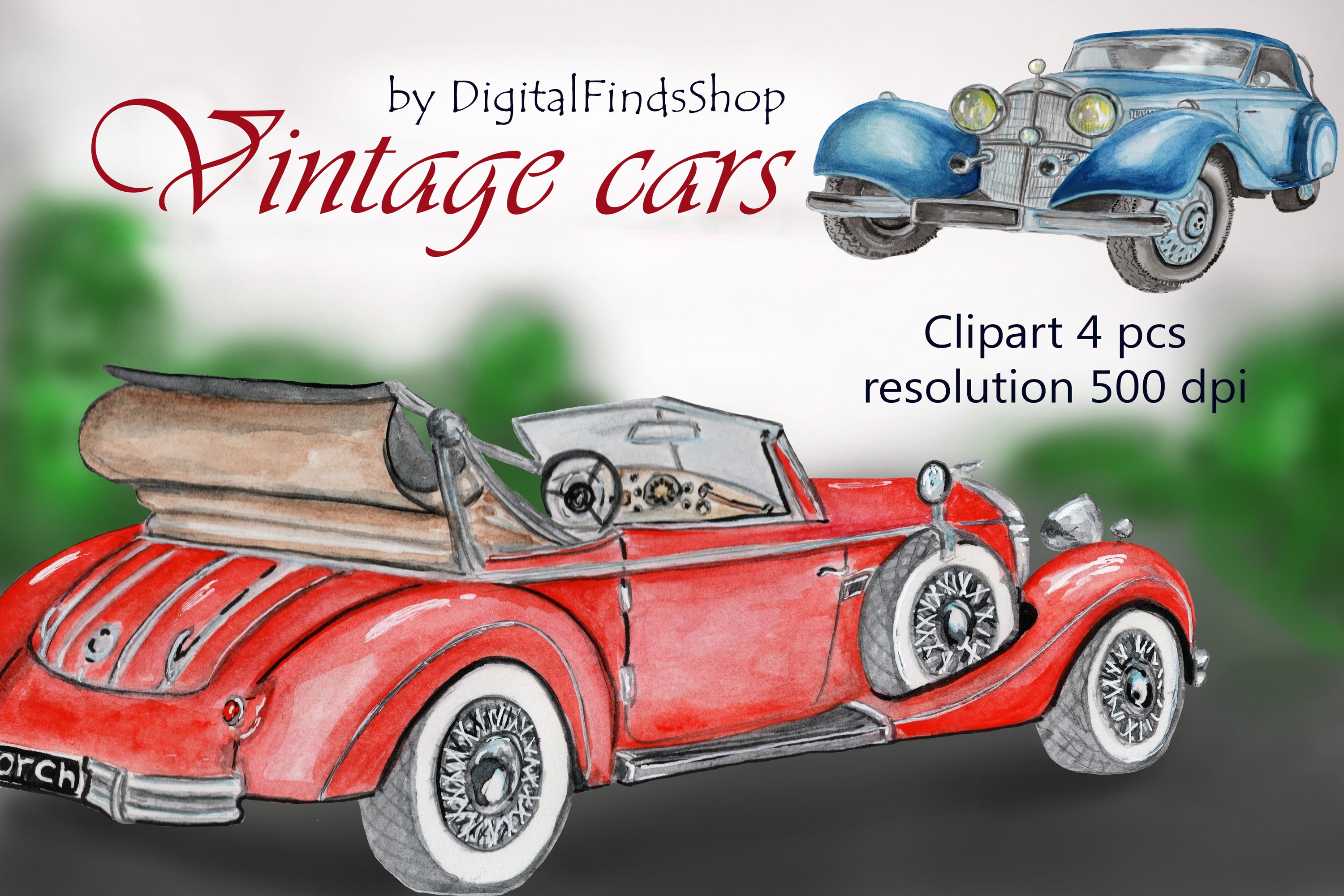 Red Classic Car Clipart