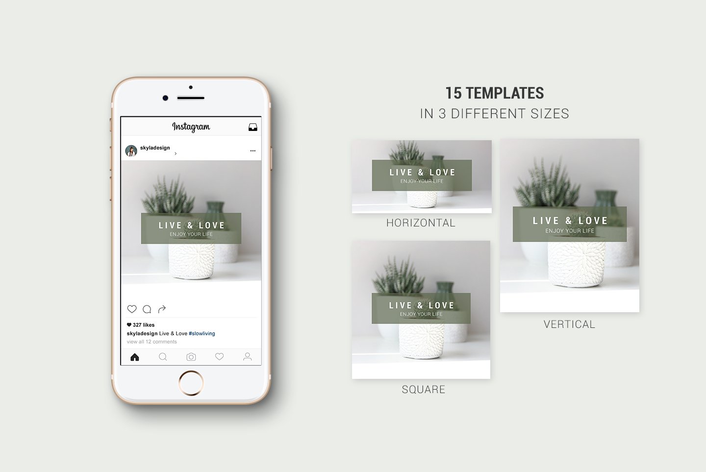 Green lifestyle social media templates Instagram bloggers (27178 ...