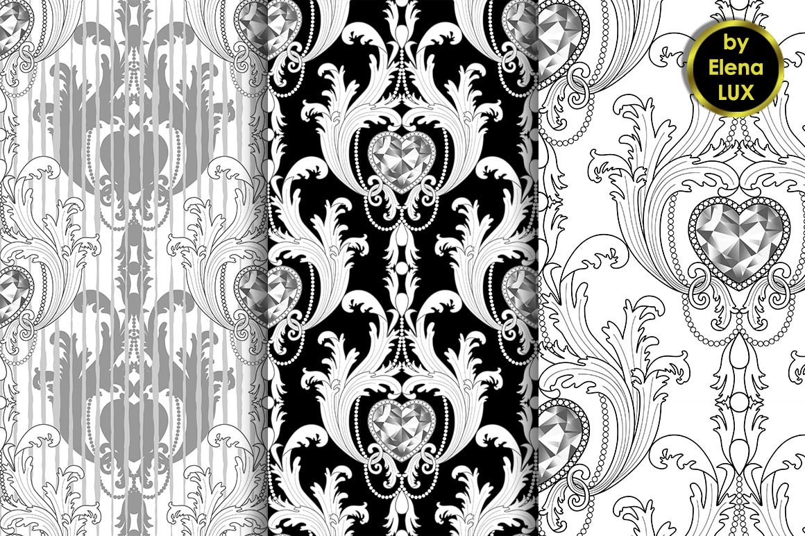 Baroque Seamless Set (387321) | Patterns | Design Bundles