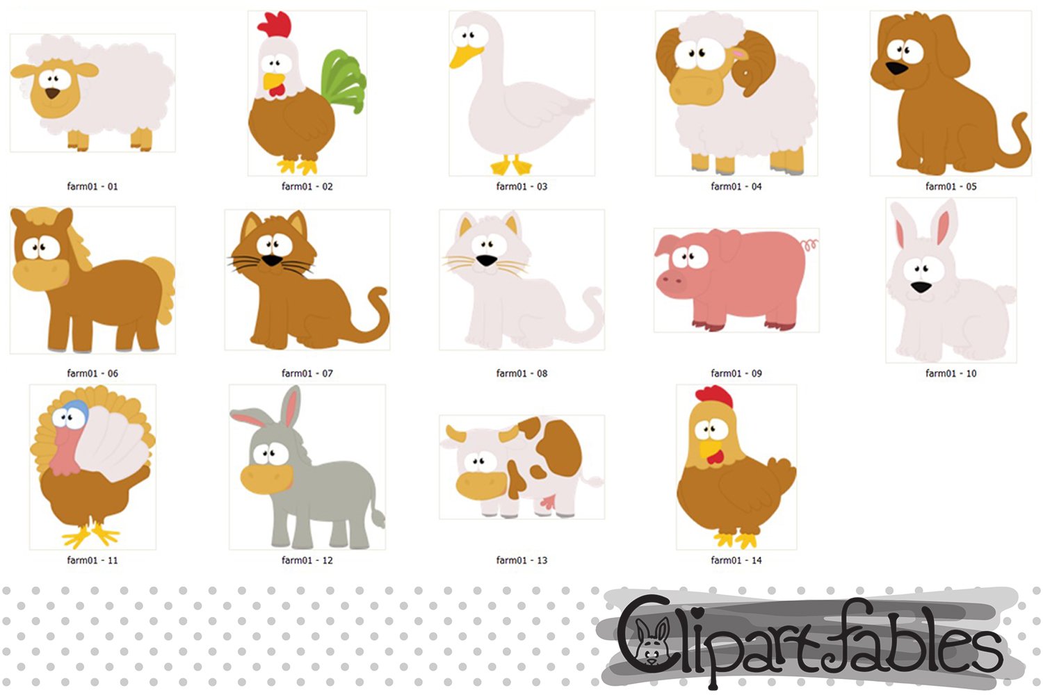 Cute FARM ANIMALS clip art, Barnyard clipart, Animal friends (245227 ...