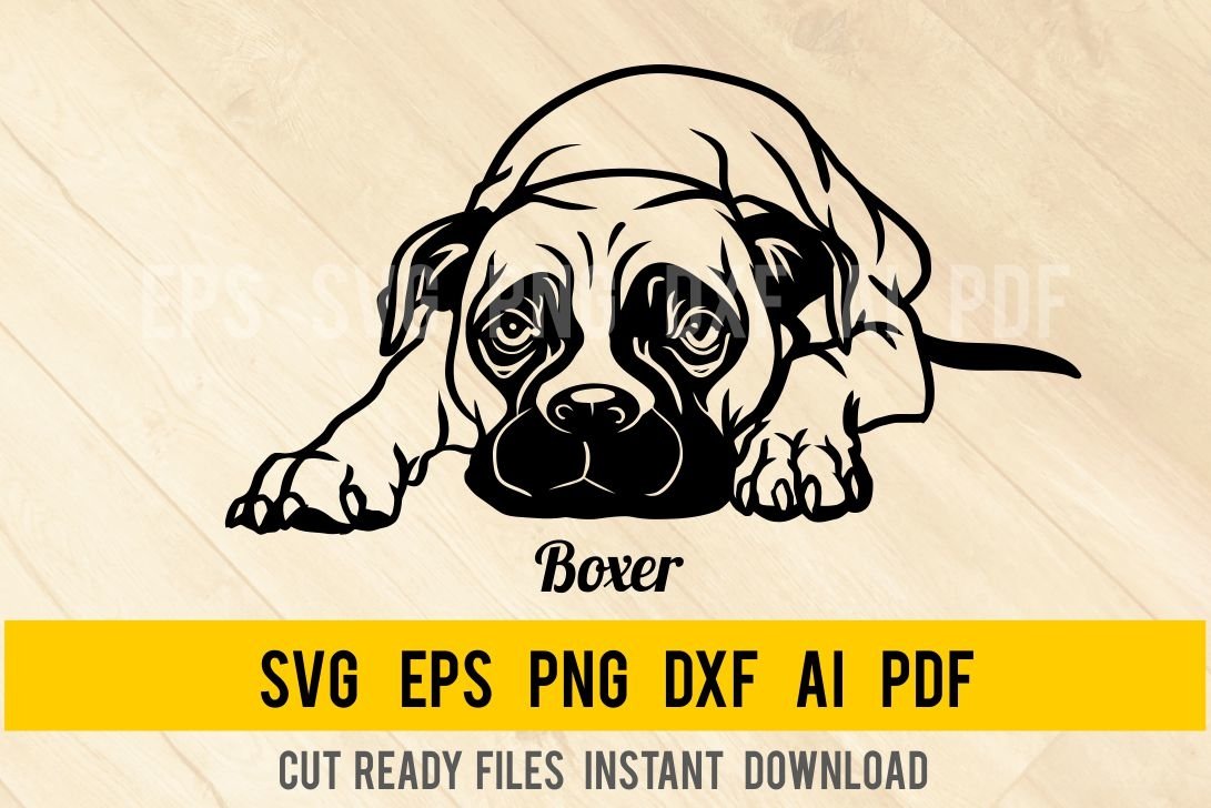 Boxer Dog svg, Breed Dogs SVG, Pet Pup, Cut Art (1121514) | Cut Files ...