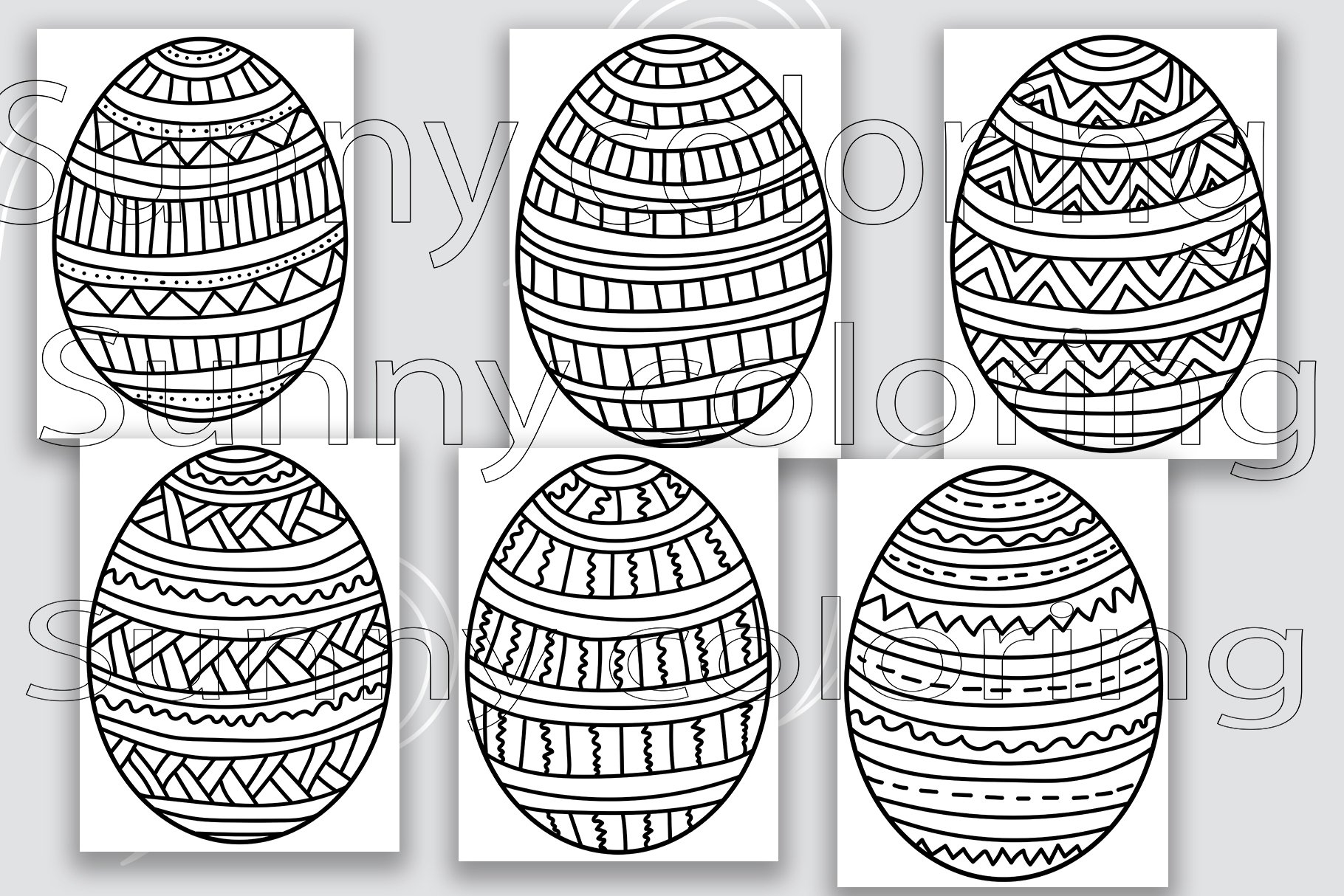 Easter Eggs bundle coloring book, PDF printable (1156756) | Coloring ...