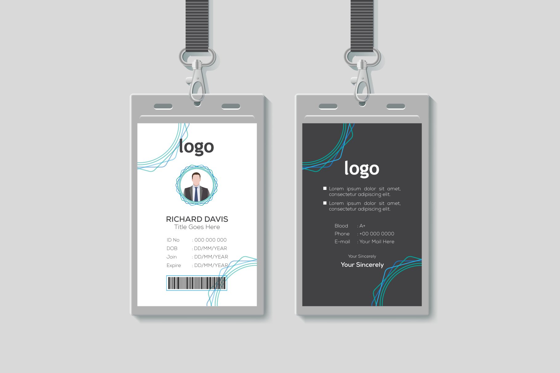 Id Card Vector. security badge, press event pass template. (709906 ...