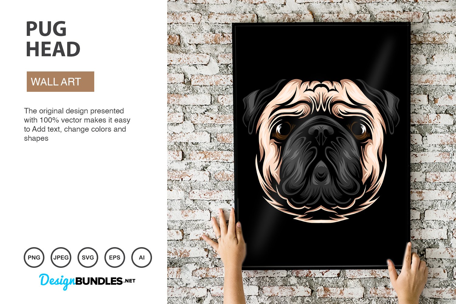 Pug Head Illustration