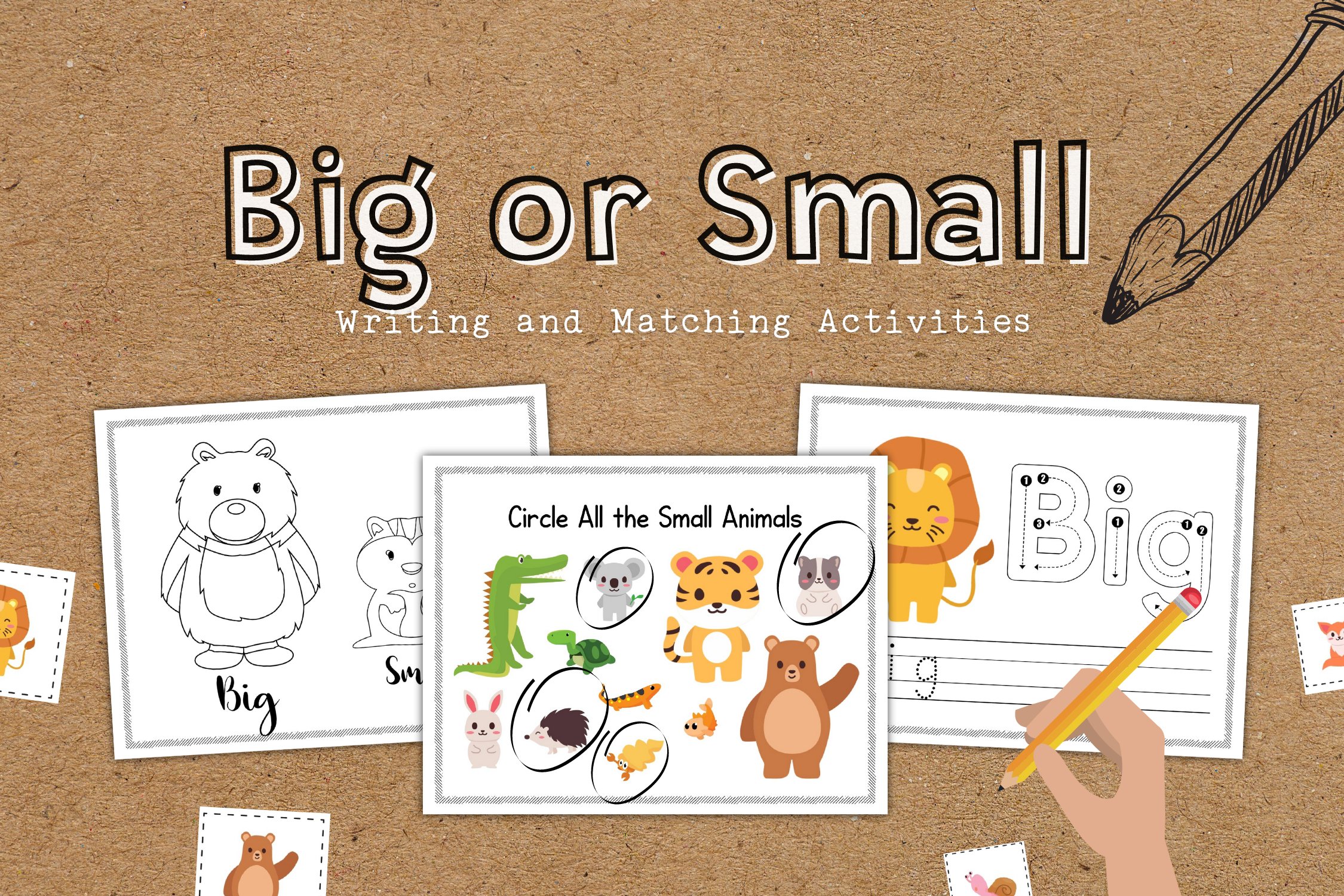 Big or Small Animals Educational Worksheets