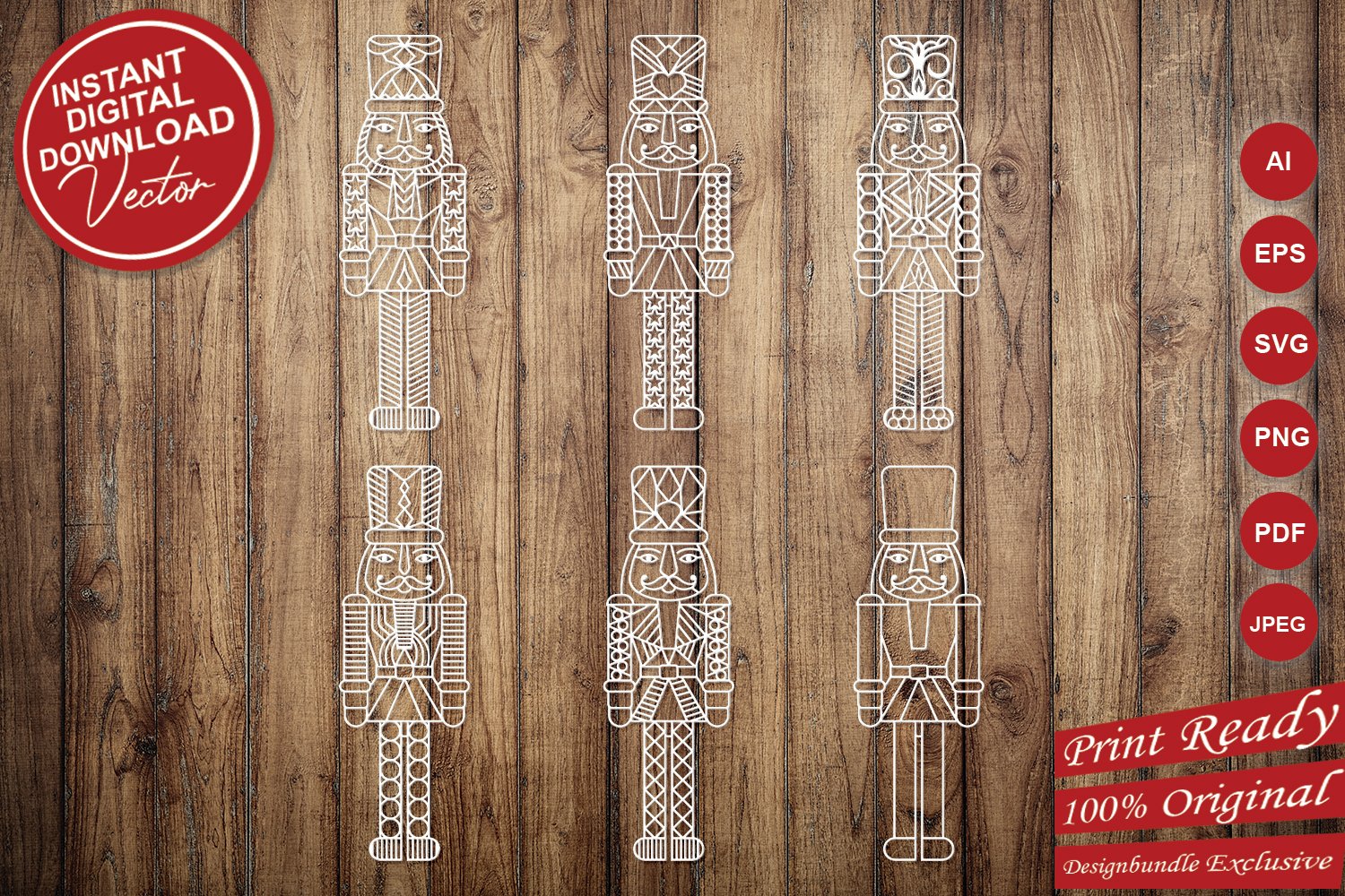 Nutcracker Intricate Paper Cut Design - SVG Cut Files (1086111) | Cut ...