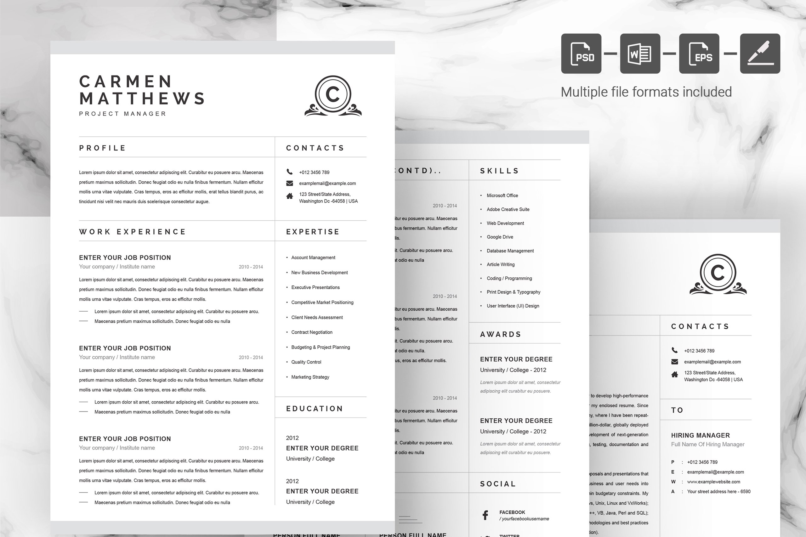 Clean & Professional Resume / CV Template (782016) | Resume Templates ...