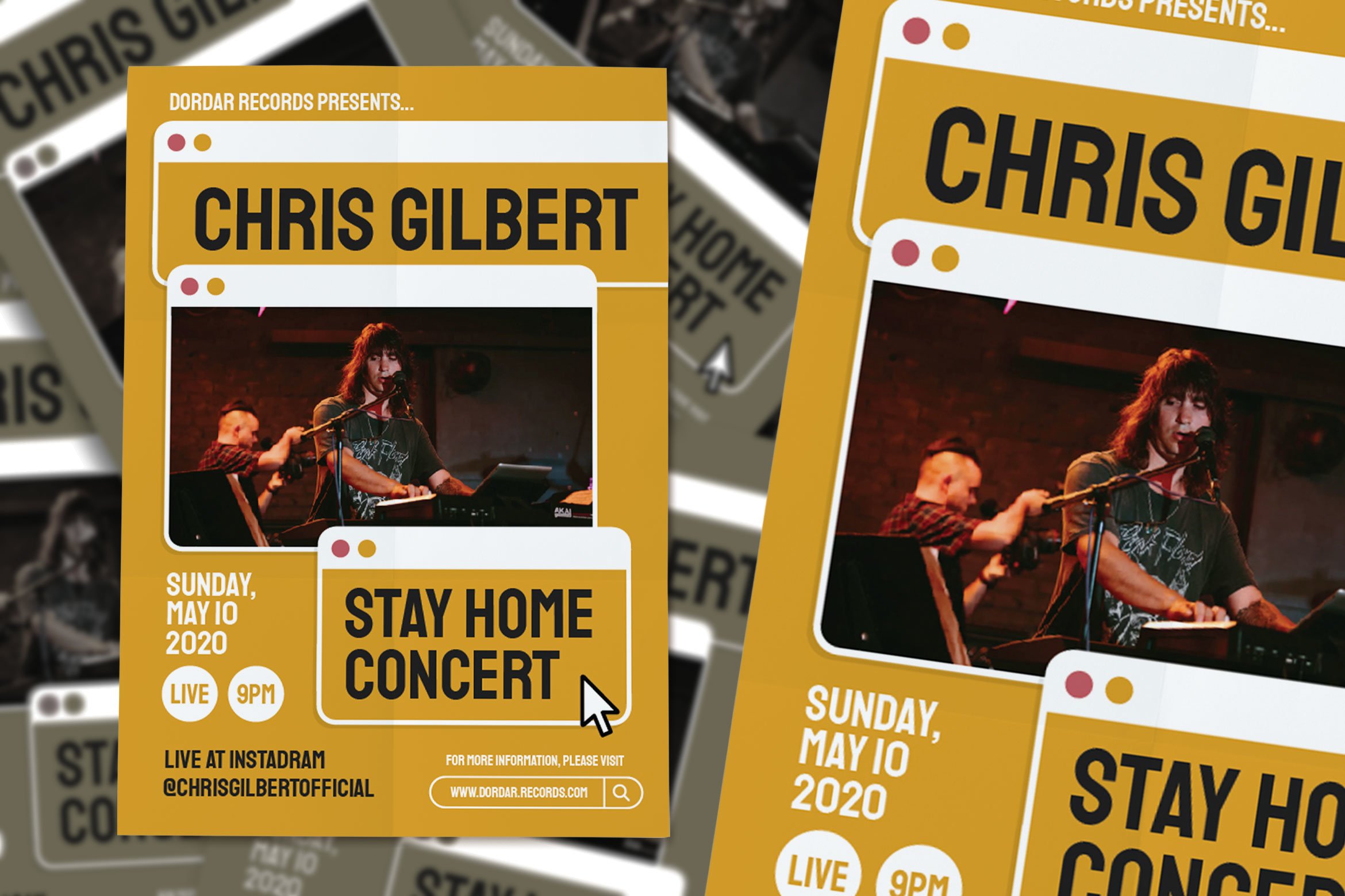 Stay At Home Concert Flyer (565106) | Flyers | Design Bundles