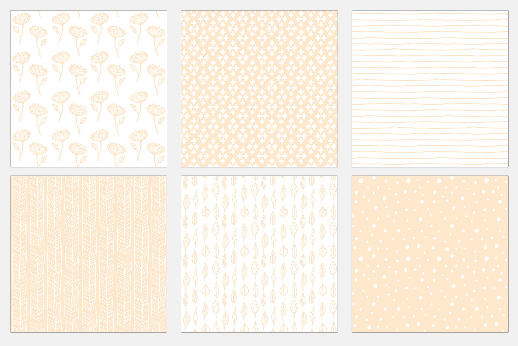 Cream Pastel Digital Paper Set (670184) | Patterns | Design Bundles