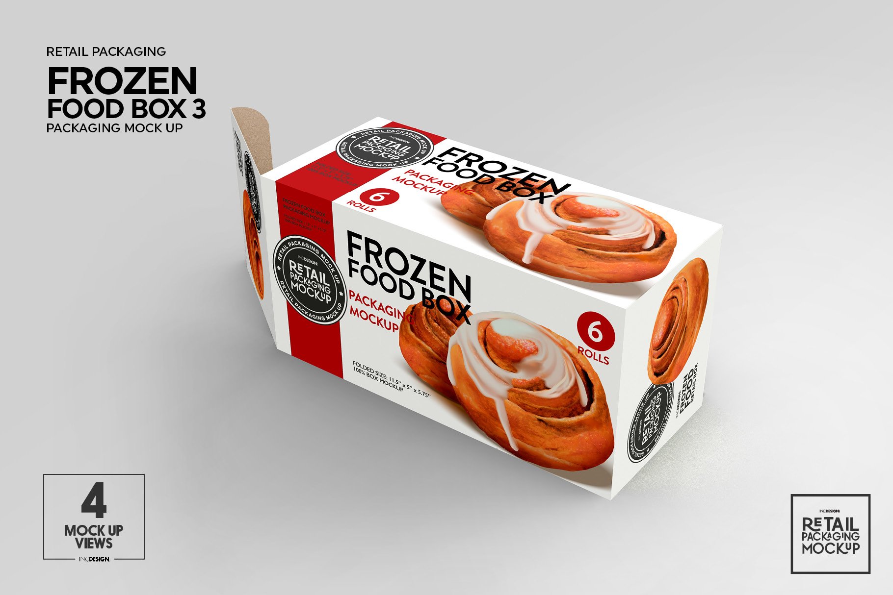 Long Frozen Food Box Packaging Mockup (1147200) | Branding | Design Bundles