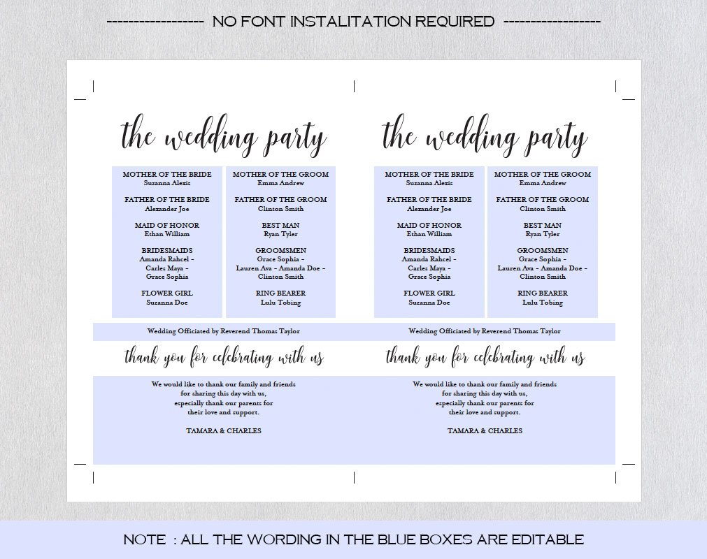 Wedding program fan (348341) | Card Making | Design Bundles