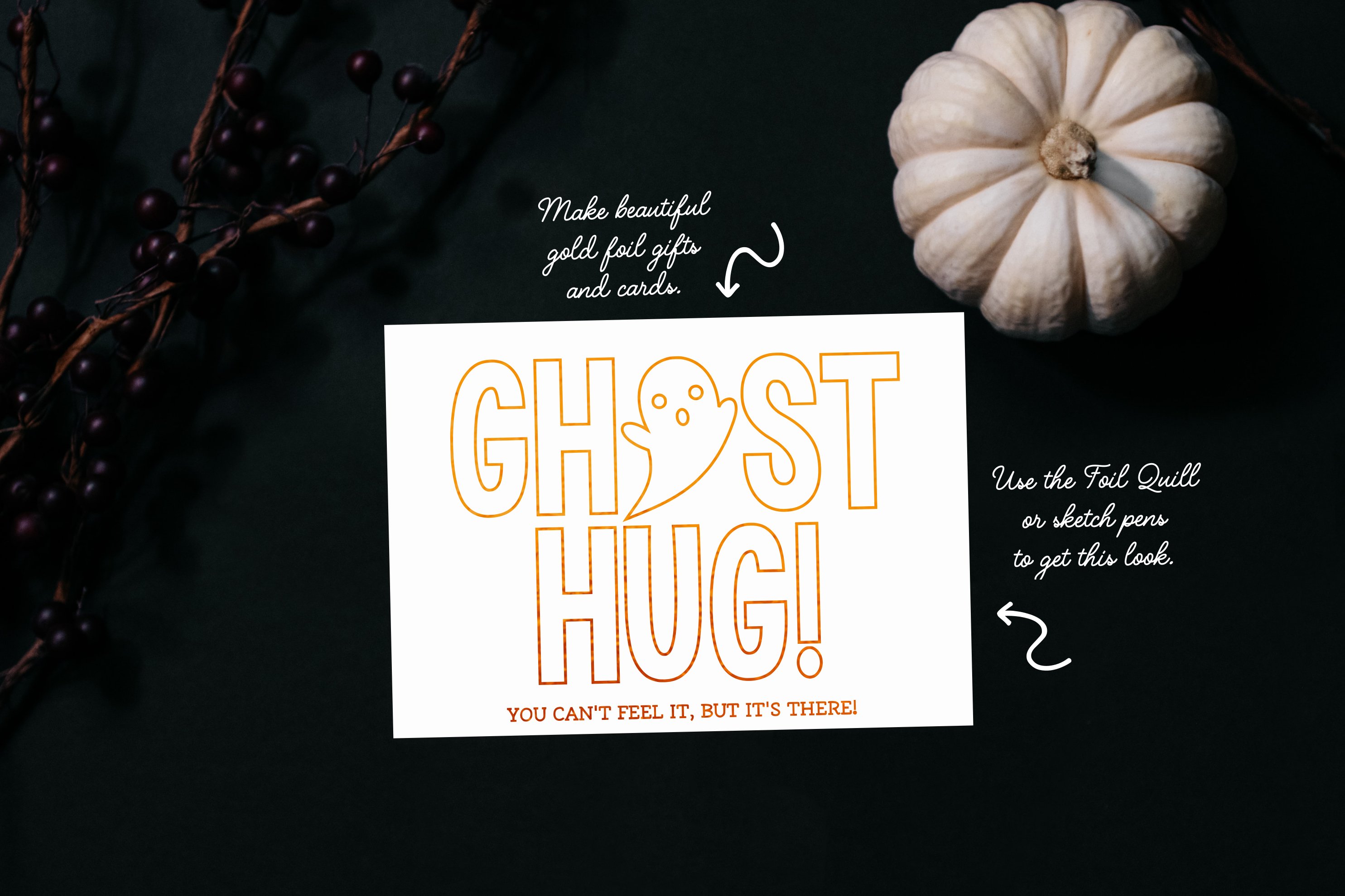 Ghost Hug Single Line Design for Foil Quill