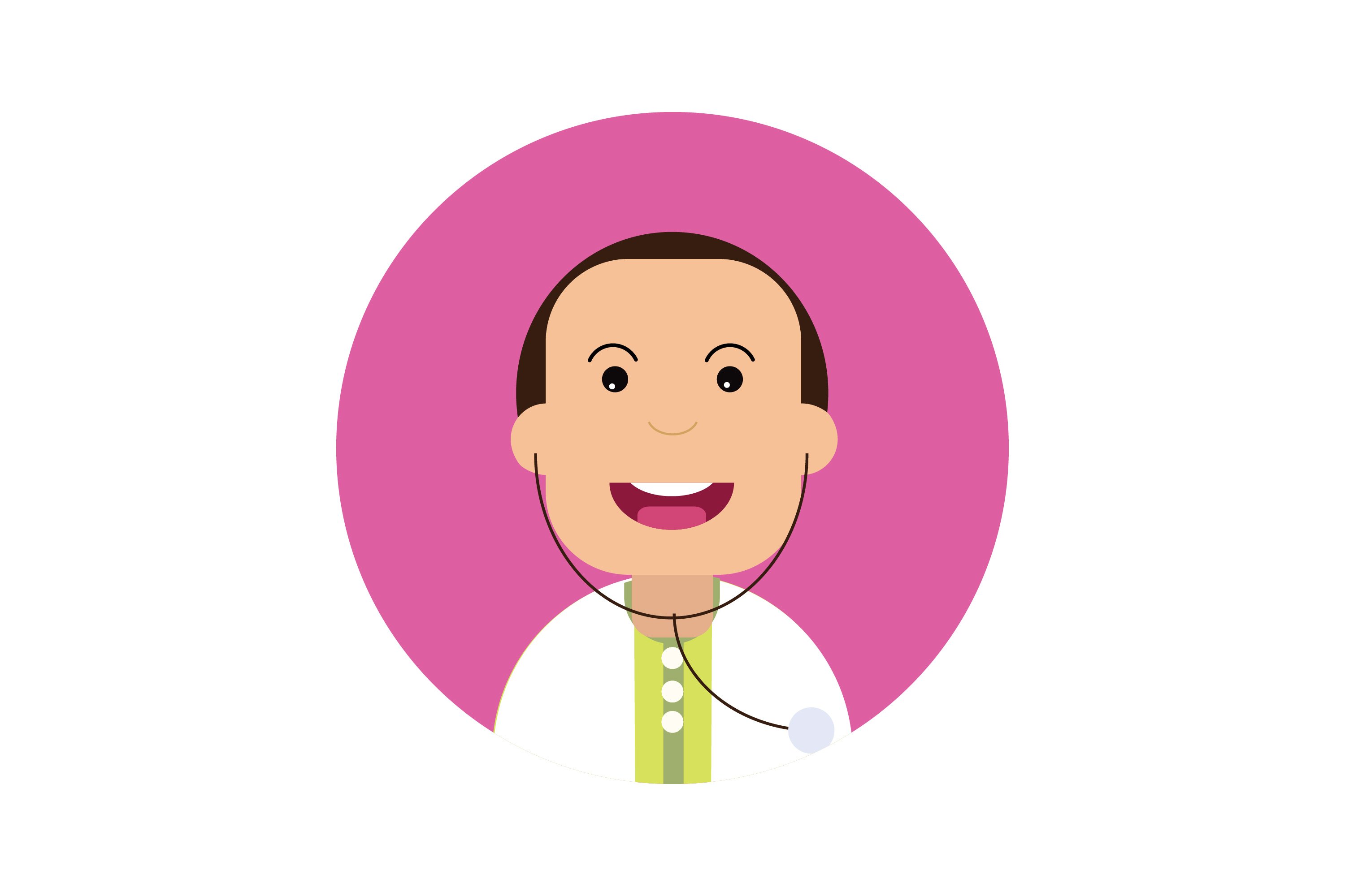 Icon Character Doctor Pink Background (809870) | Icons | Design Bundles