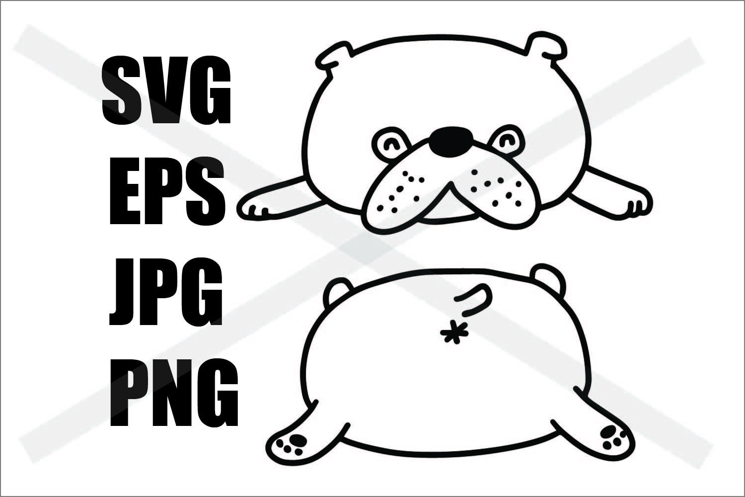 Dog Front and Back- SVG-EPS-JPG-PNG (381204) | Illustrations | Design ...