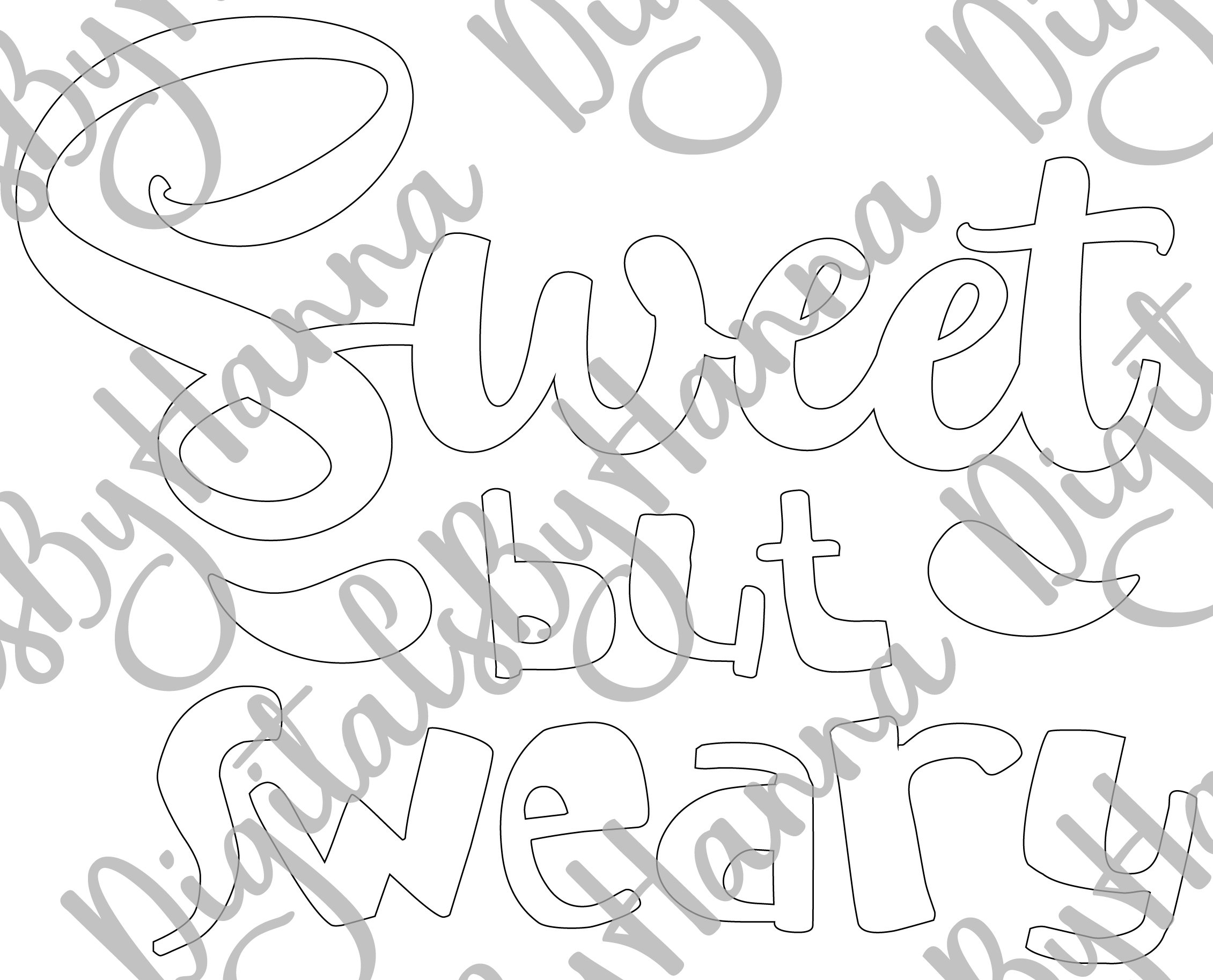 Sweet but Sweary SVG for Cricut Vector Cut File DXF PNG (723177) | Cut ...