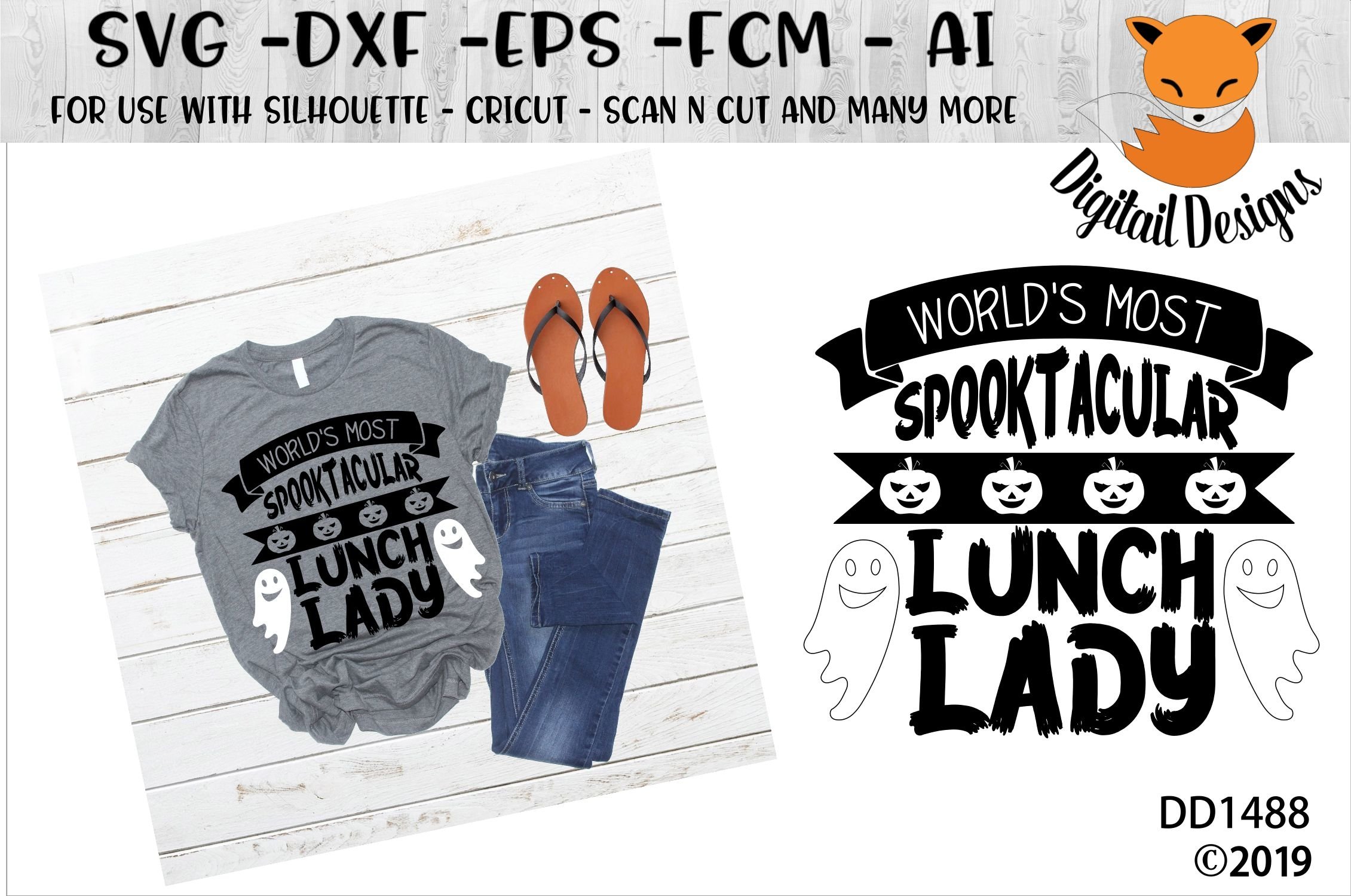 Halloween Lunch Lady SVG (322769) | Cut Files | Design Bundles