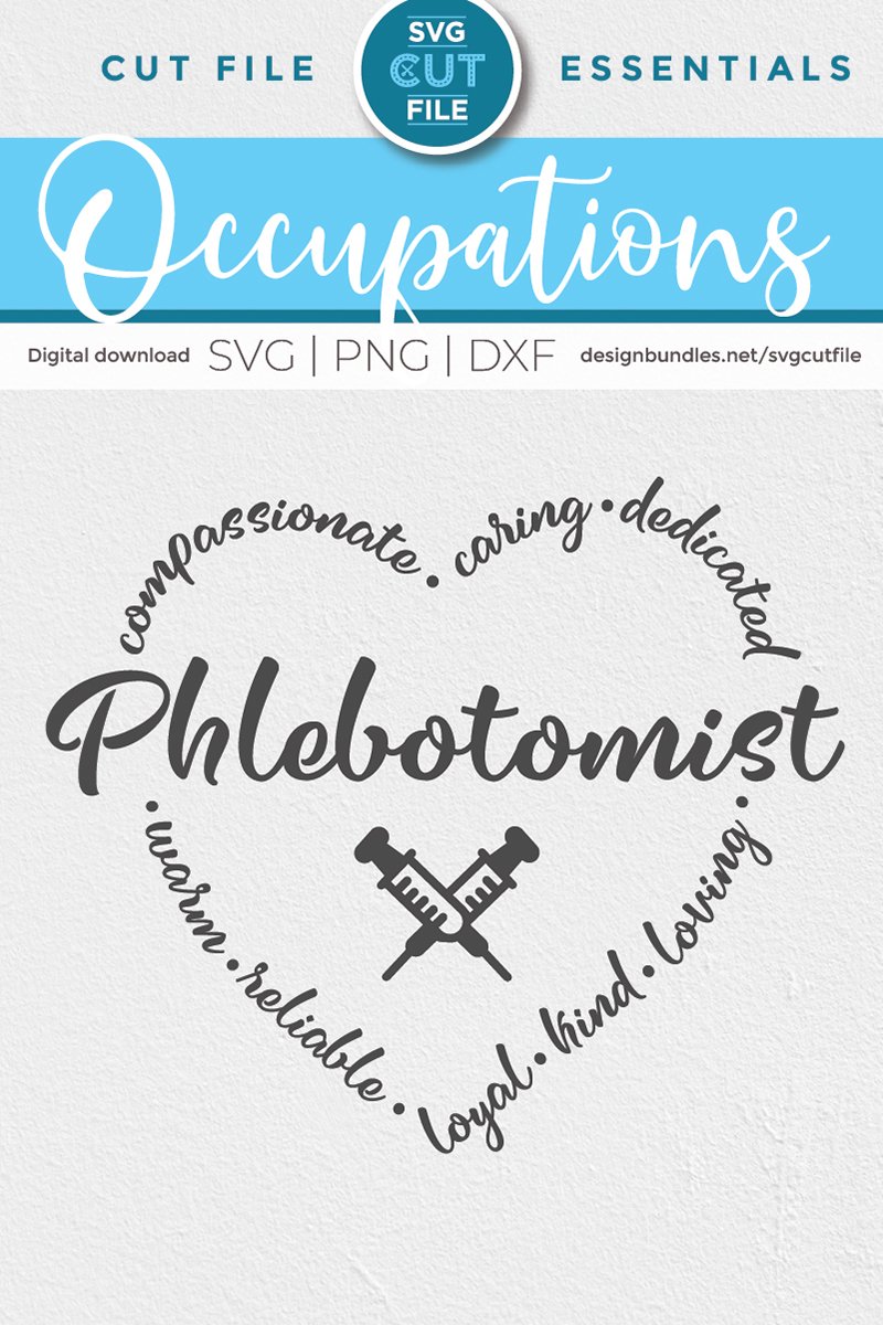Phlebotomist svg - a phlebotomy svg with heart for crafters (574140 ...