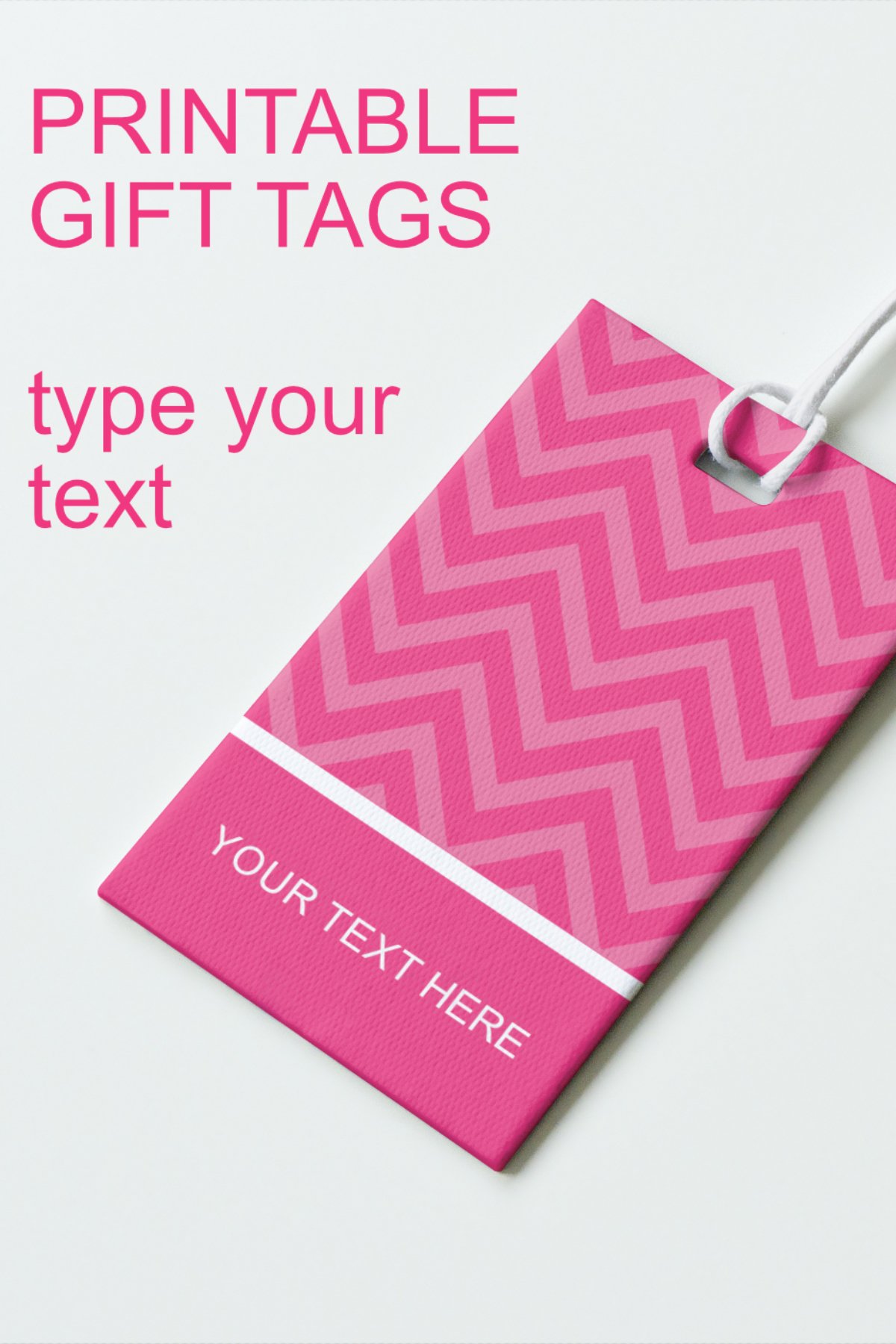 Summer Chevron Tags Printable Editable PDF Word Template