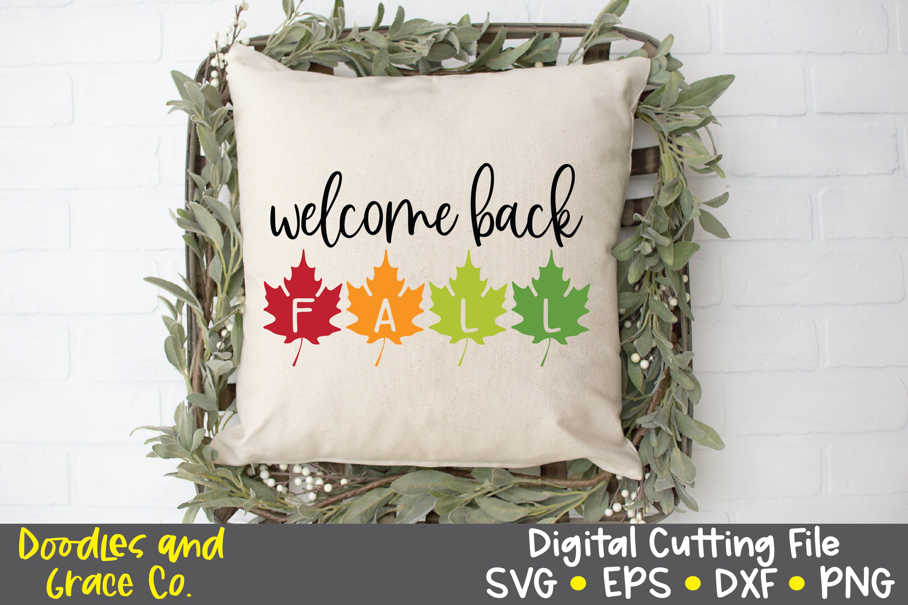 Welcome Back Fall SVG - DXF - EPS - PNG (809878) | Cut Files | Design ...