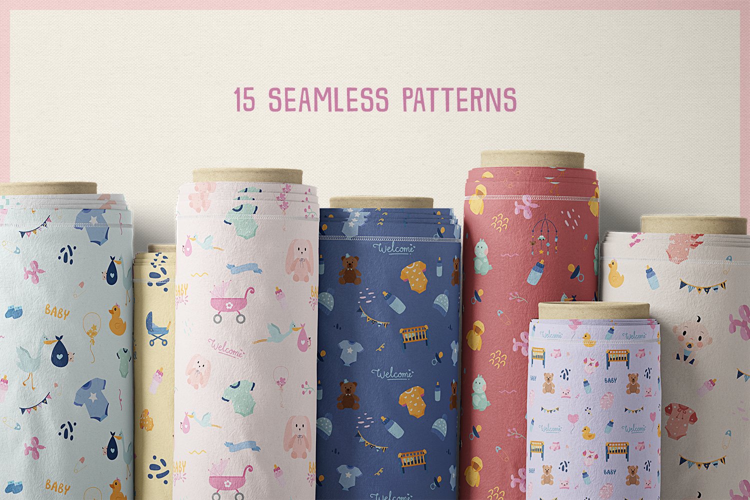 Baby Vector Clipart and Seamless Pattern