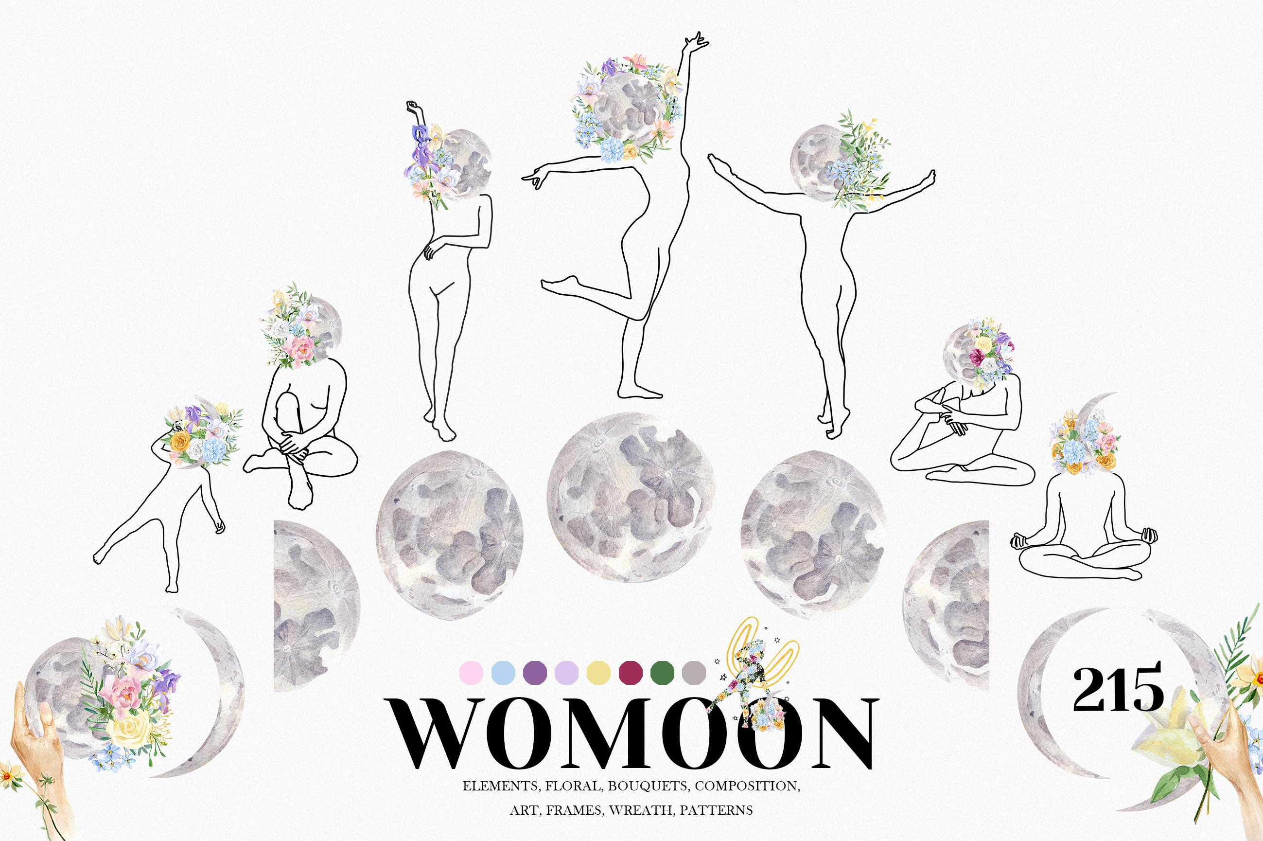 Woman In The Moon Clipart