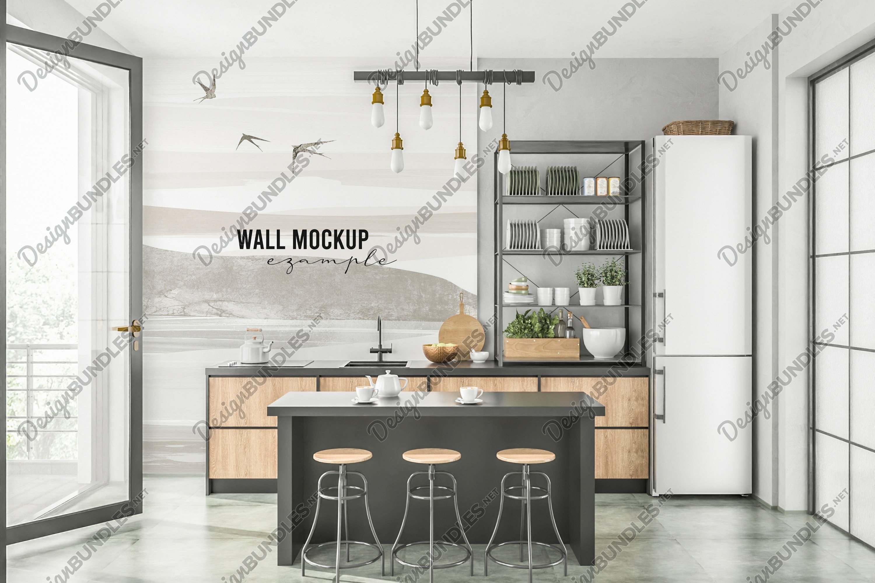 Wall mockup - Wallpaper mockup - Kitchen (1829353) | Mockups | Design ...