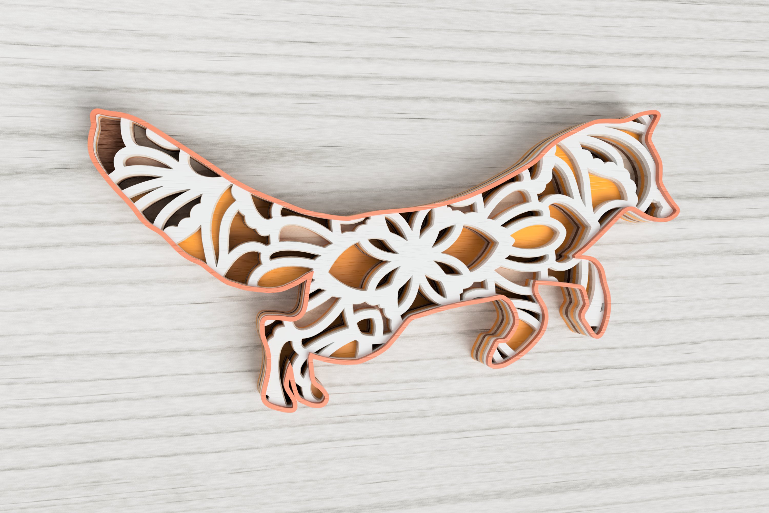 Animal laser cut file - Fox Mandala