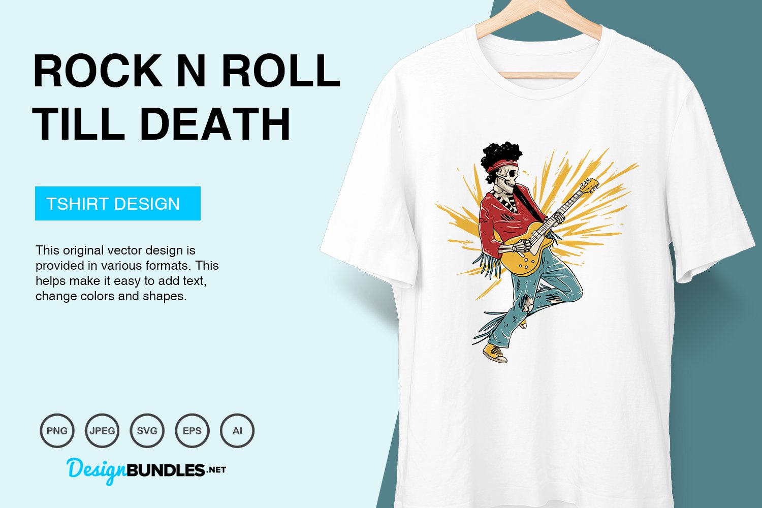 Rock n Roll Till Death Vector Illustration