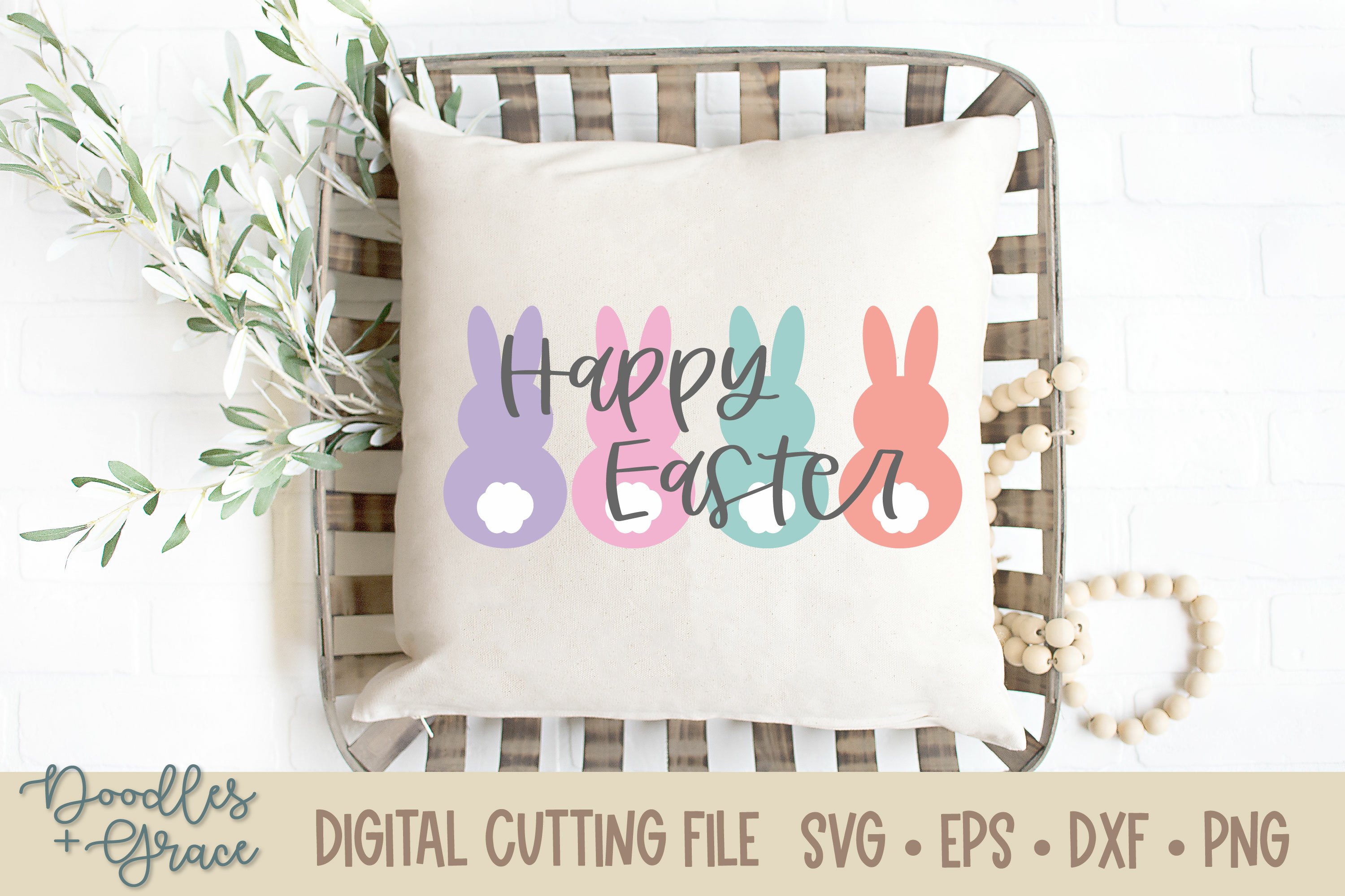 Happy Easter SVG - Spring SVG - EPS - DXF - PNG (429238) | Cut Files ...