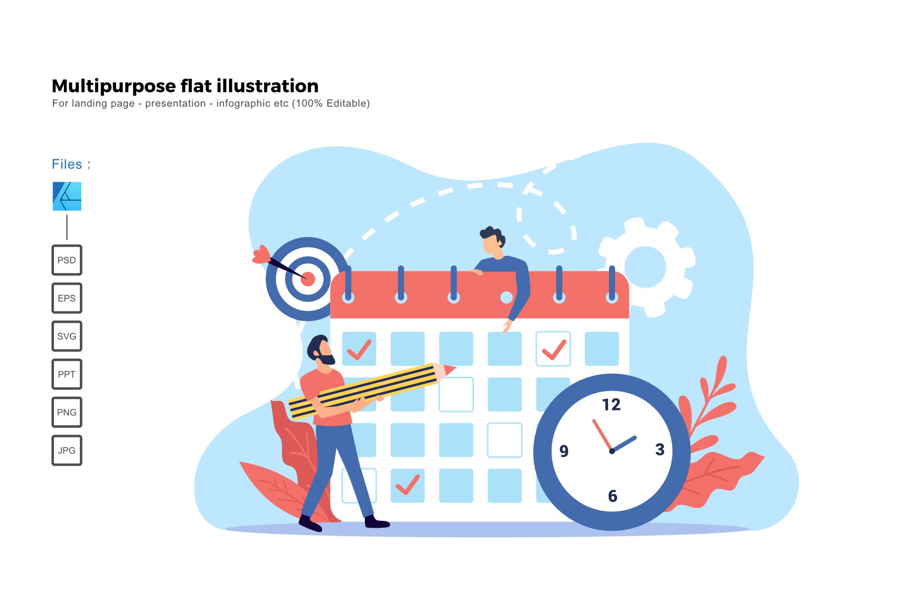 Flat illustration agenda meeting