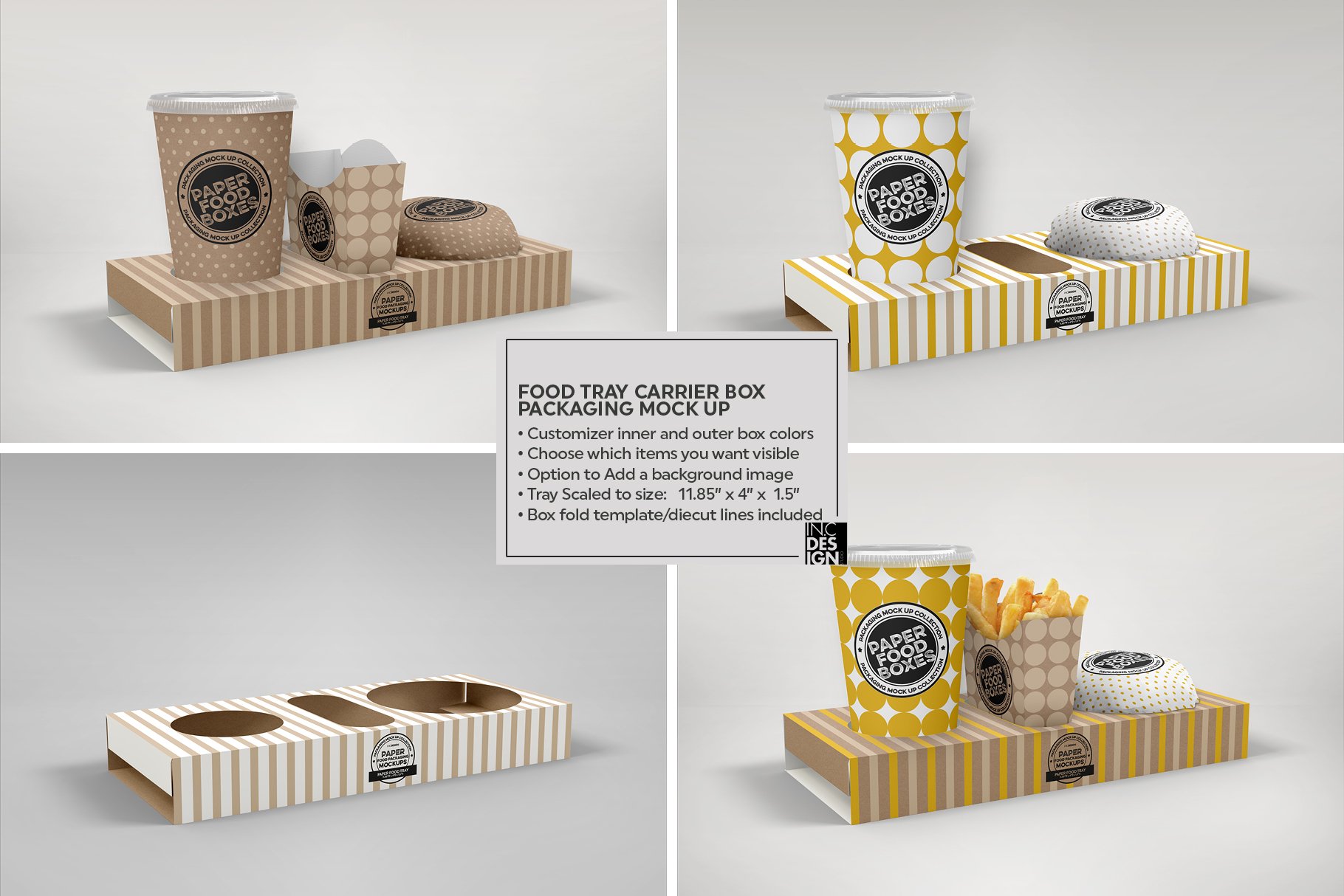 VOL.7 Food Box Packaging MockUps (133565) | Branding | Design Bundles