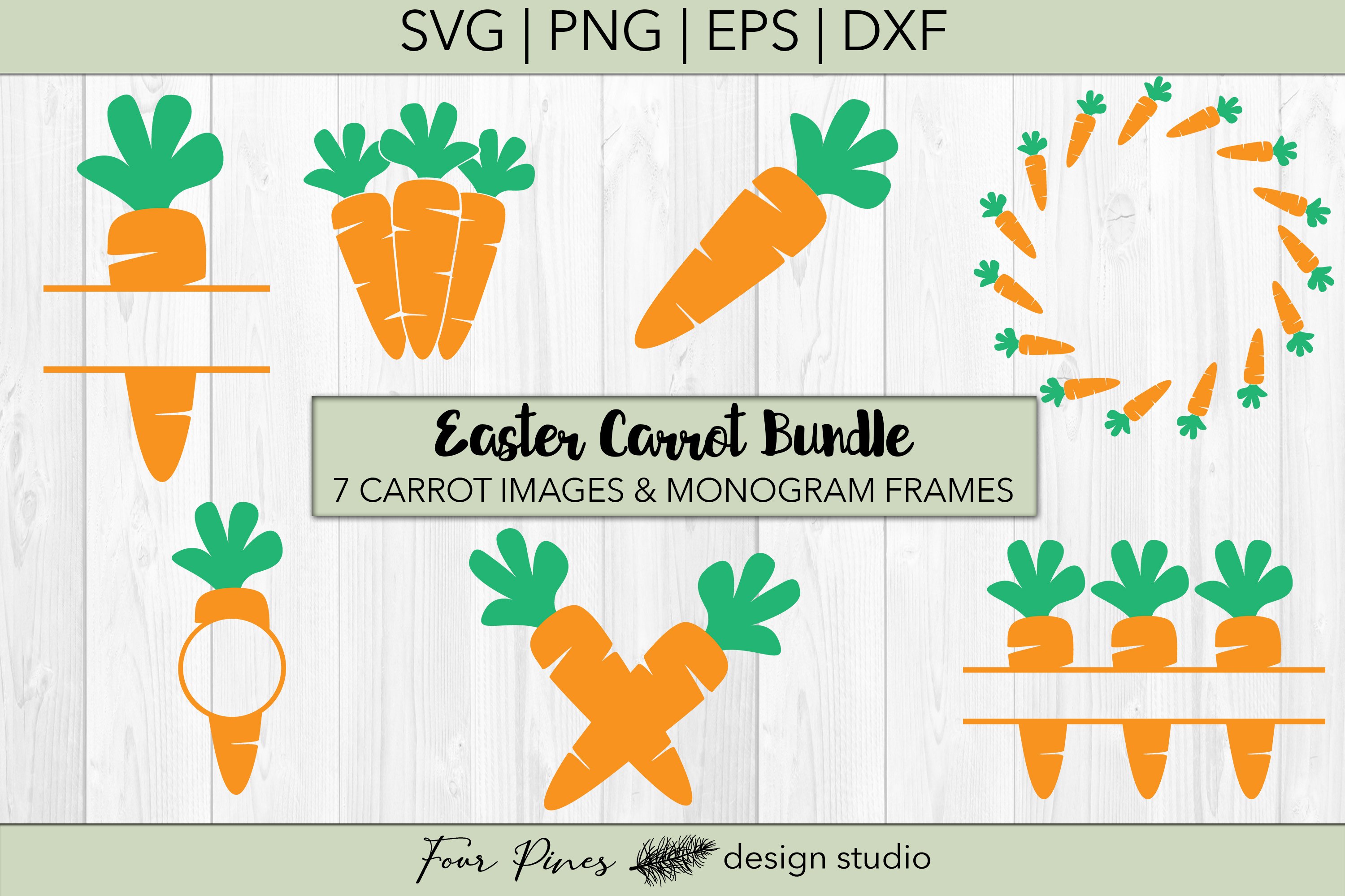 Easter Carrot Monogram Bundle (424292) | SVGs | Design Bundles
