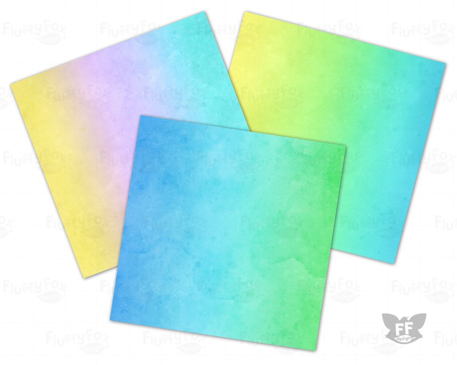 Soft Ombre Pastel Watercolor Textures - Digital Paper Set (563412 ...