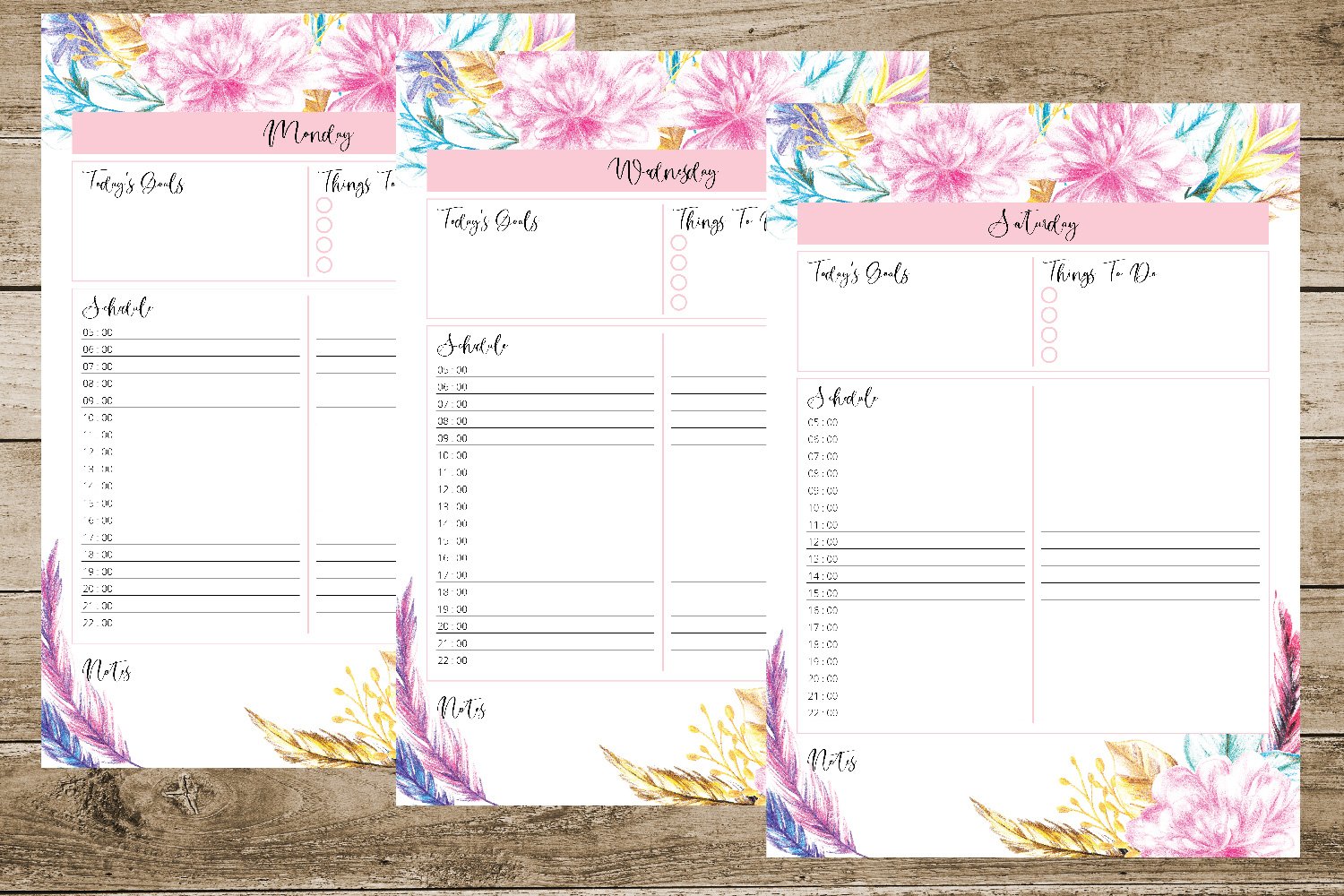 Flowers and Feathers Digital Planners