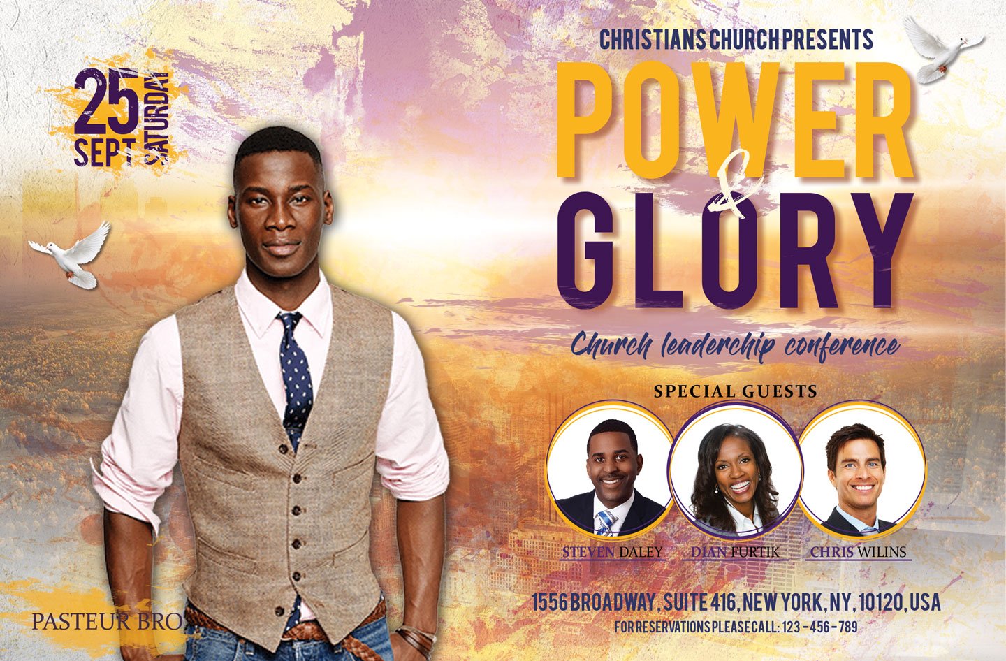 Glory And Power Church Flyer (162594) | Flyers | Design Bundles