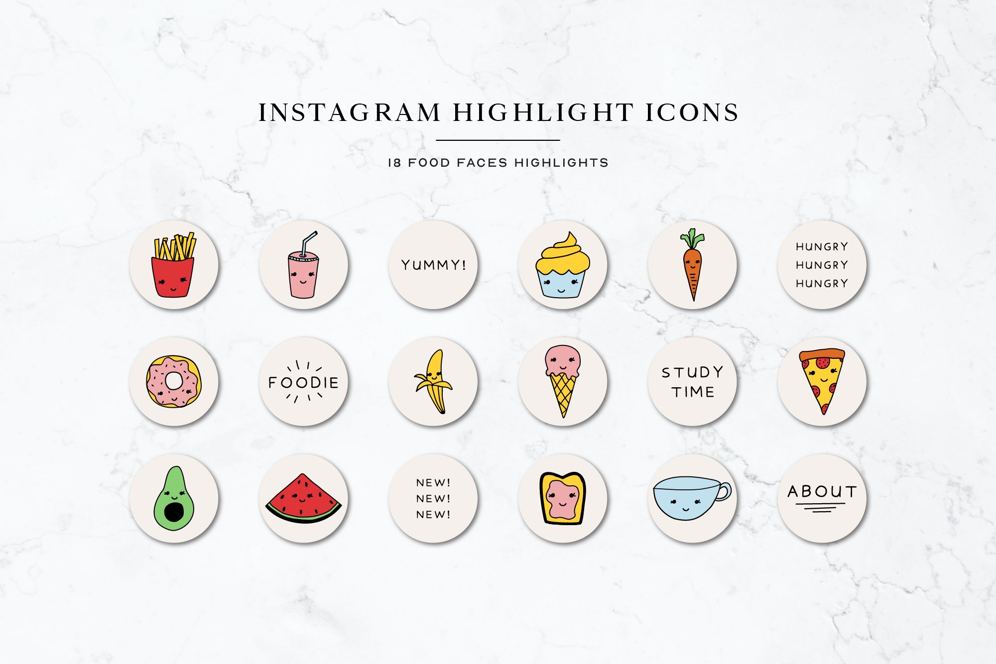 Foodie Instagram Highlights Icons | Instagram Stories