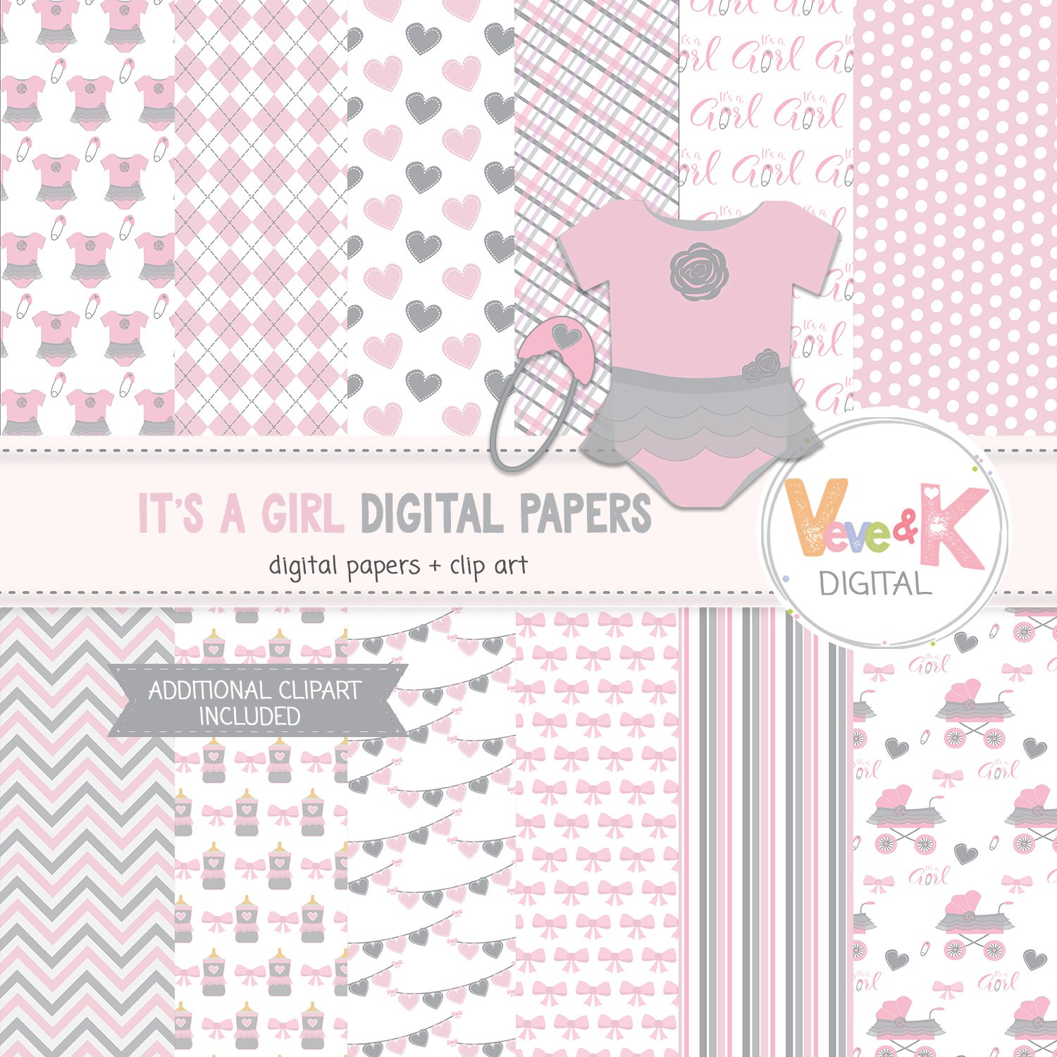 Yellow Baby Digital Papers, Baby Clip Art, Neutral Baby Shower DIY ...