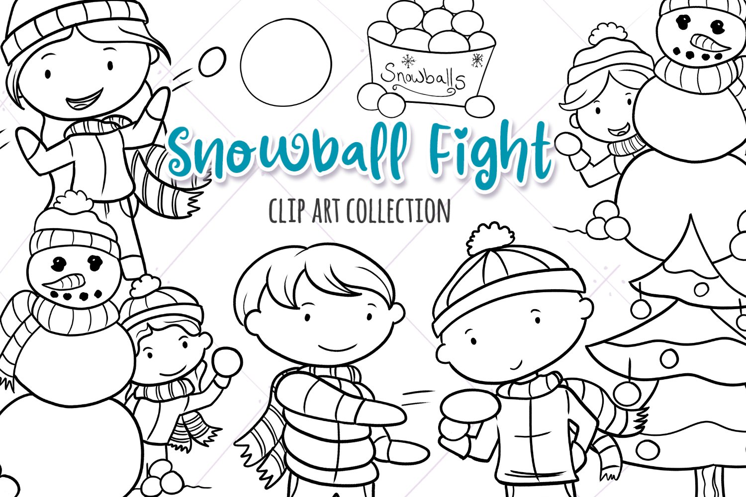 Snowball Fight Clip Art