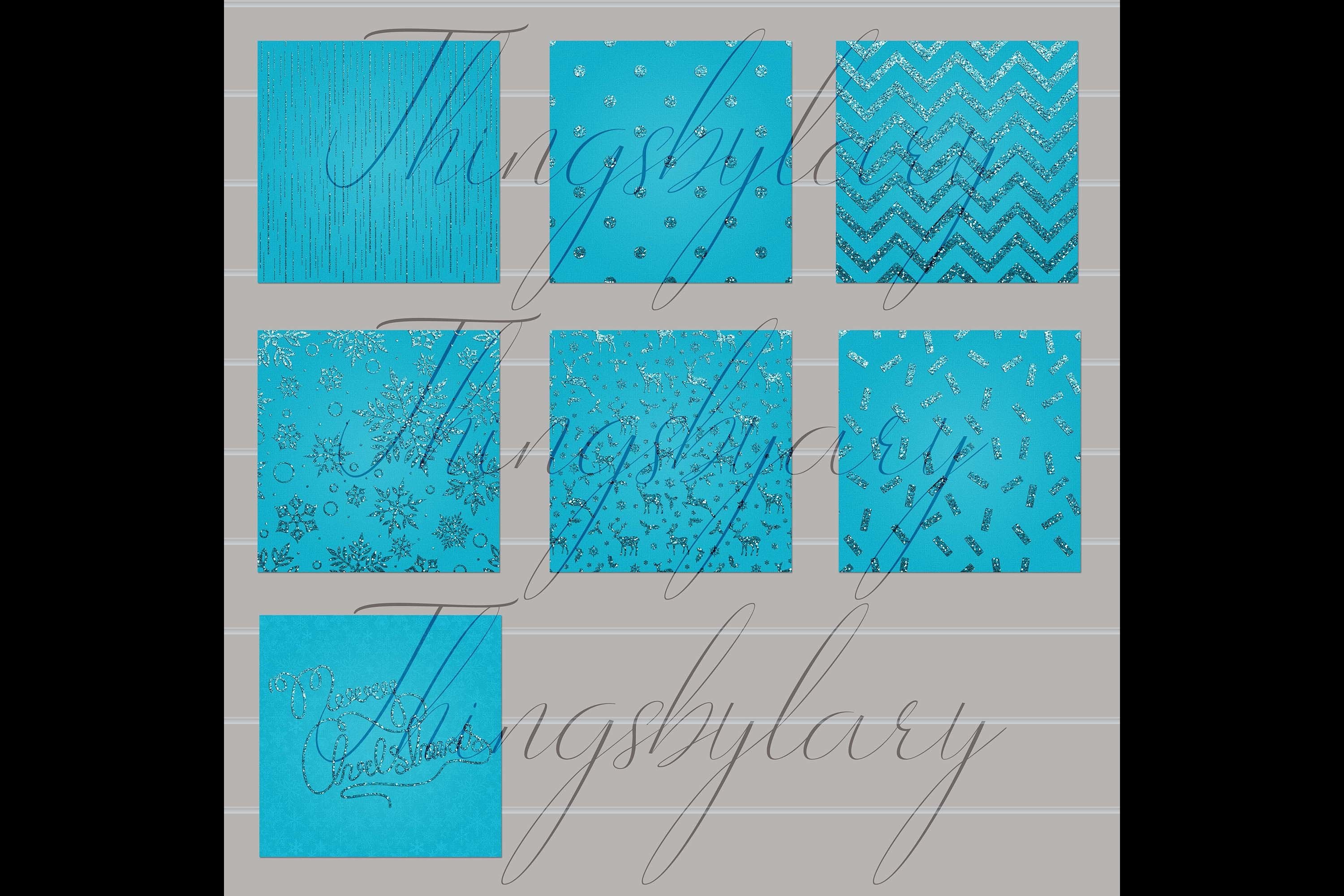 16 Blue Glitter Christmas Printable Digital Papers 12 inch (153040 ...