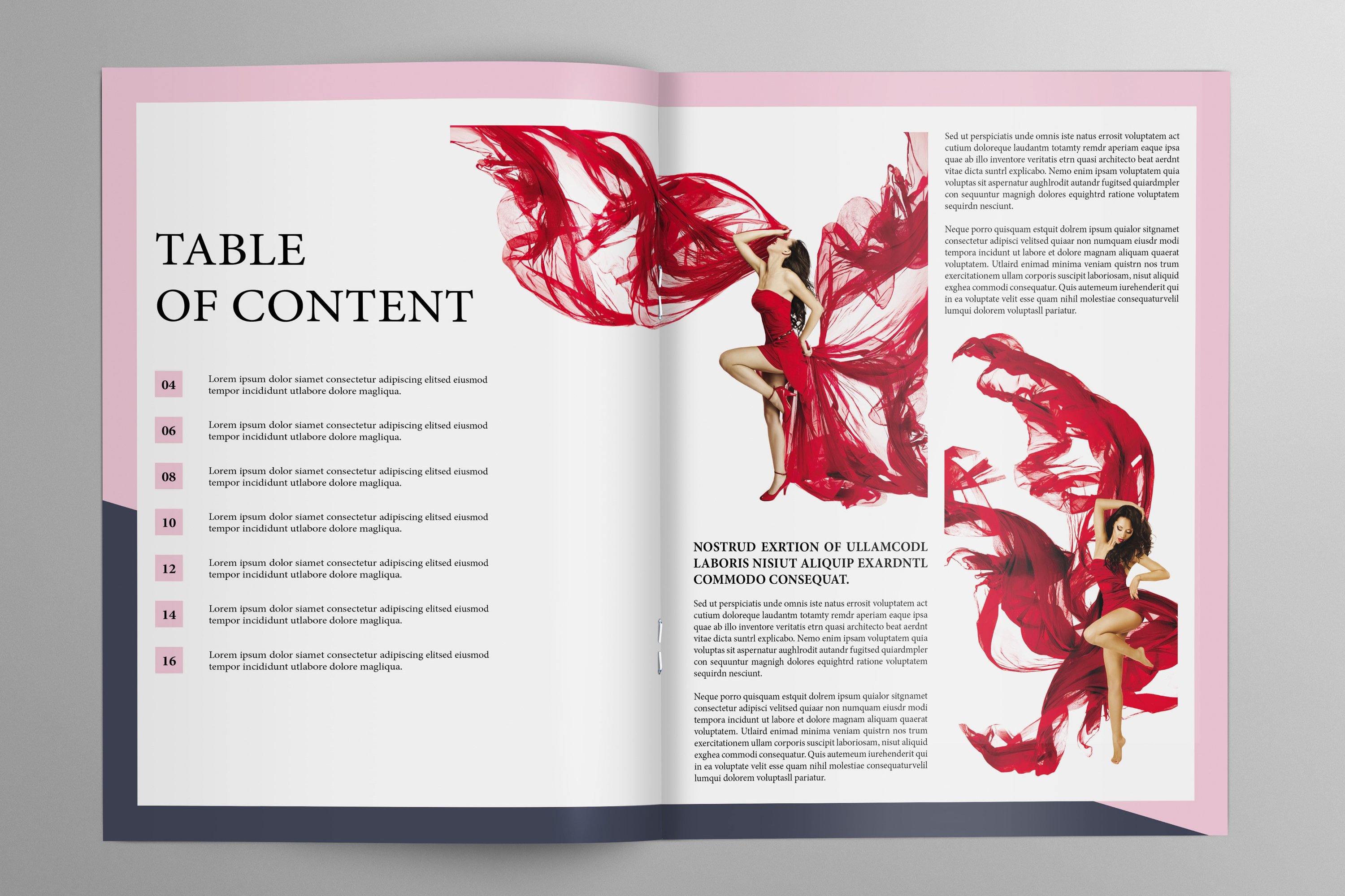 Table Of Contents Fashion Magazine