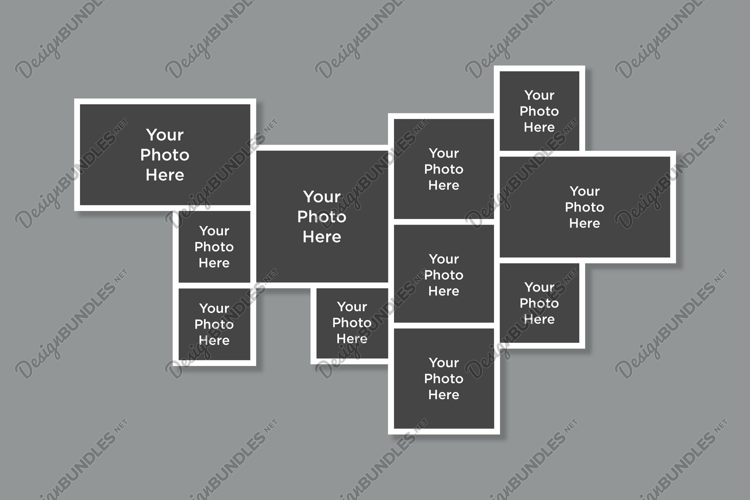 Photo Collage Template Mockup (1443161) | Frames | Design Bundles